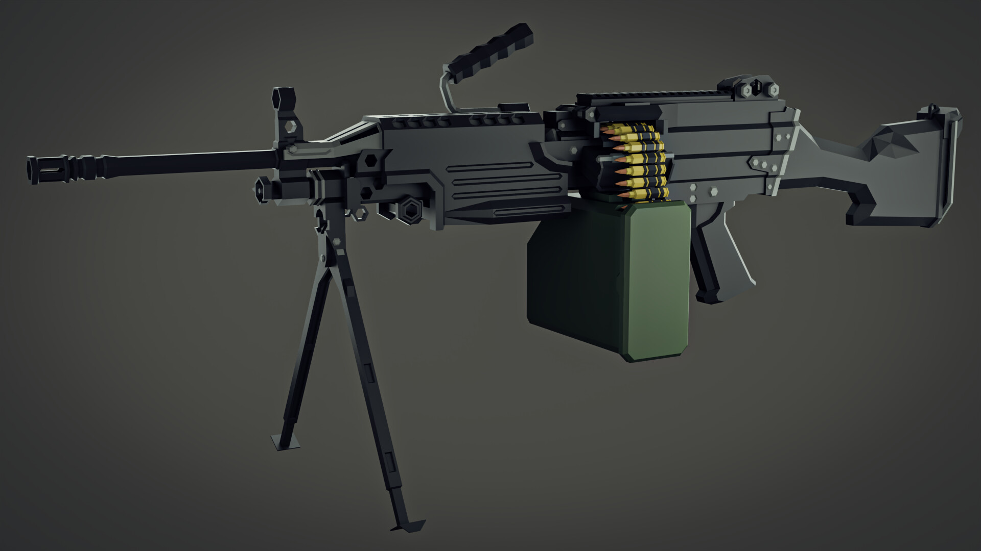 ArtStation - Low Poly M249