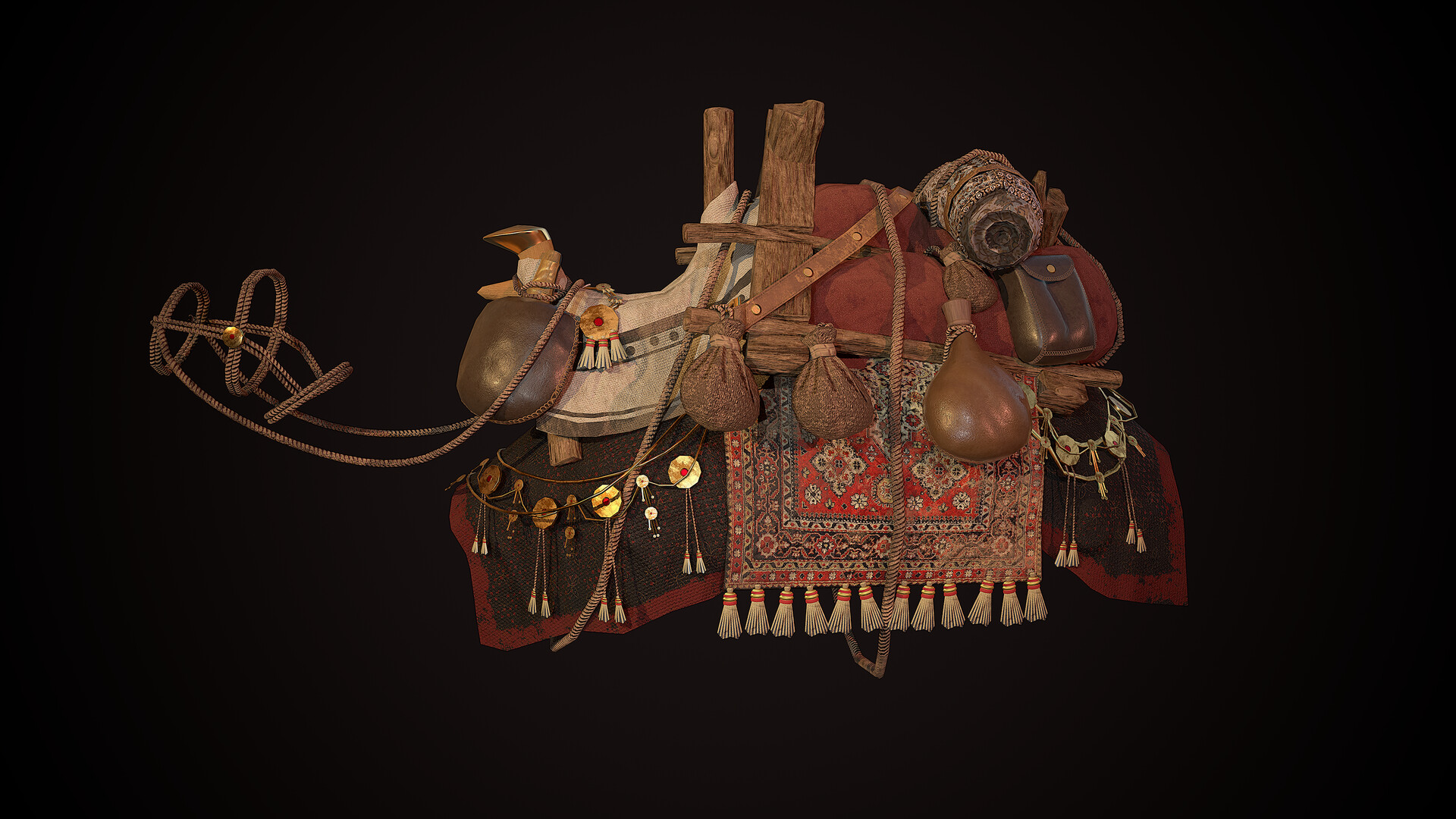 ArtStation - Ancient Saddle - Game ready