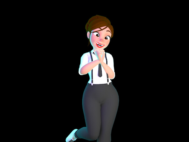 ArtStation - Delighted Waitress Animation
