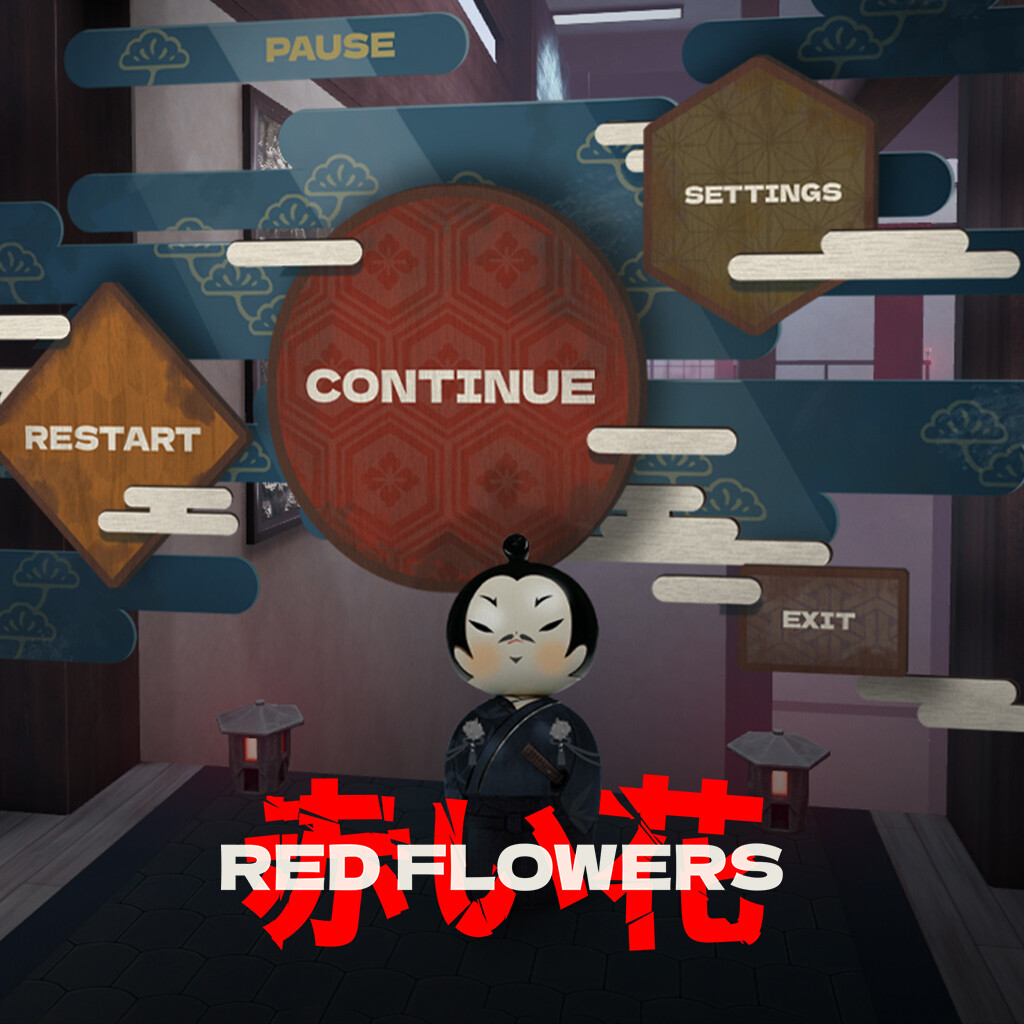 ArtStation - Red Flowers VR | MENU UI & logo