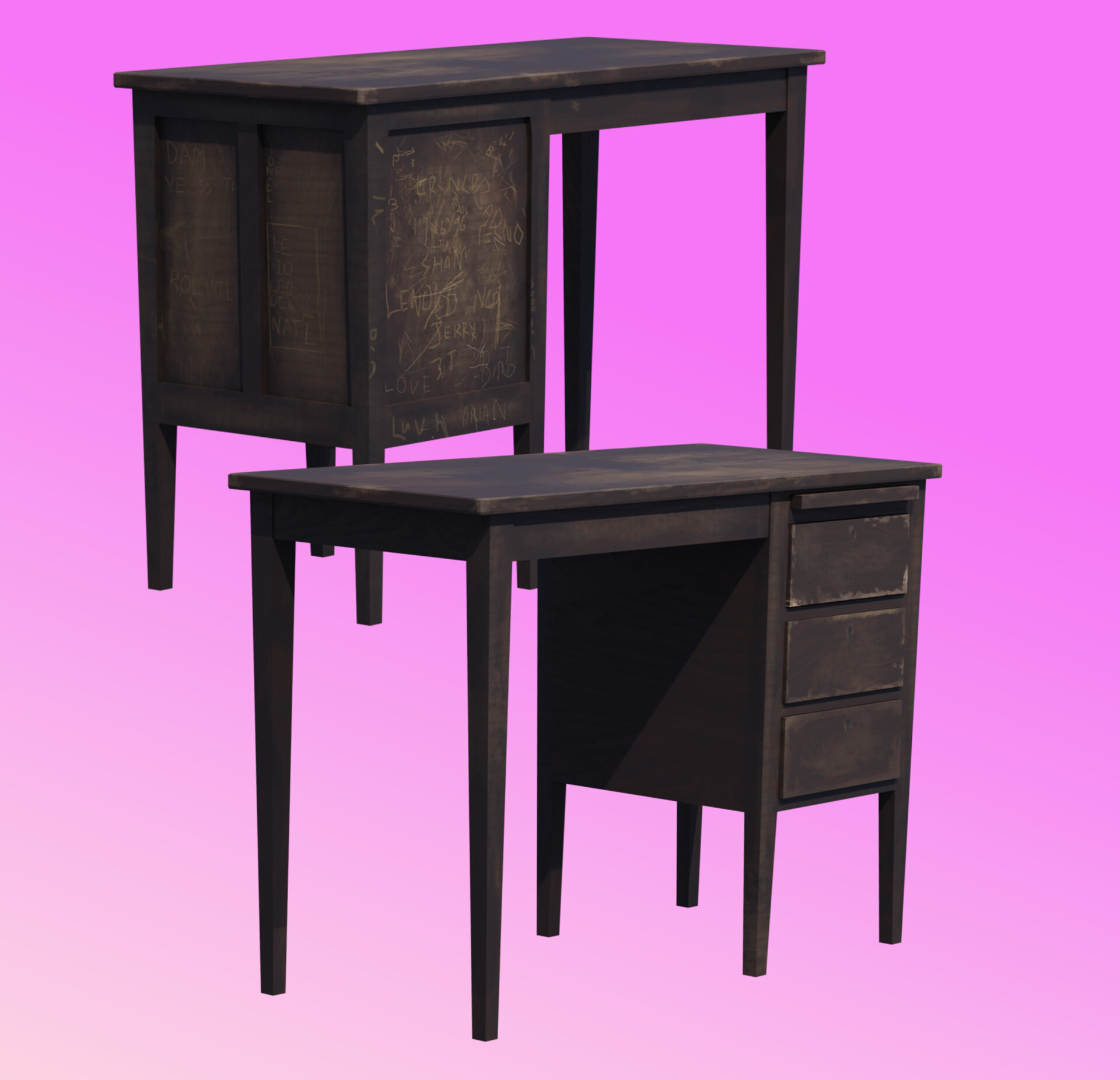 ArtStation - Scratched-Up Wooden Desk