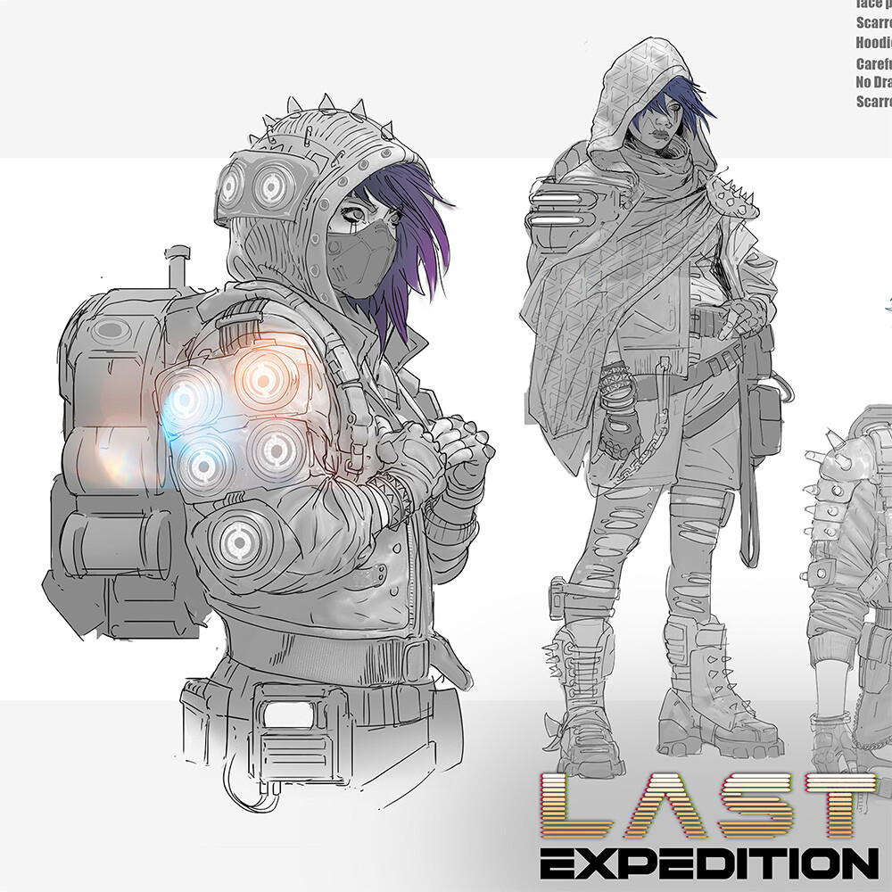 Jason Borne - Developmental Drawings for Last Expedition Character Valeria