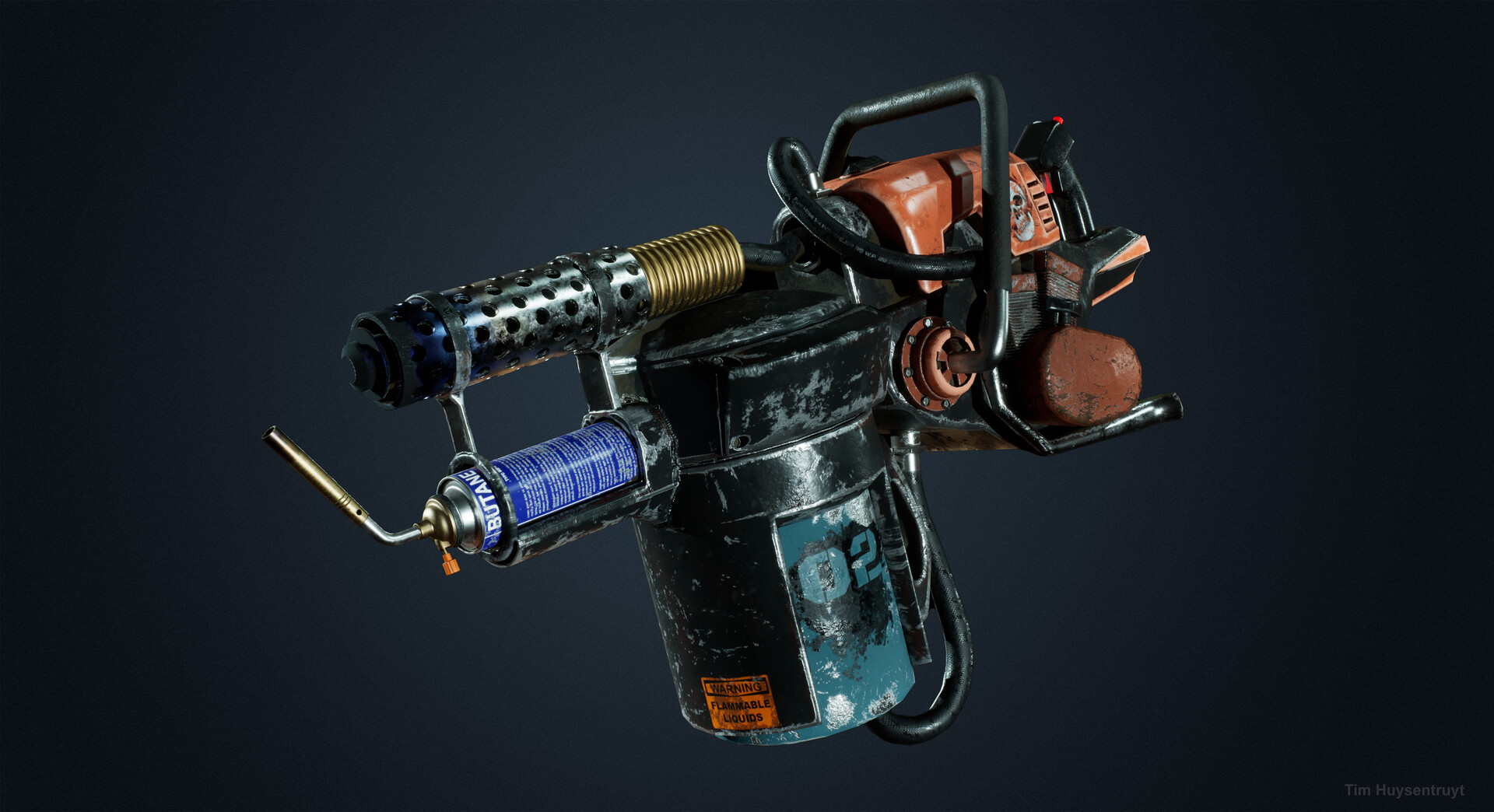ArtStation - DIY flamethrower (POST APOCALYPTIC)