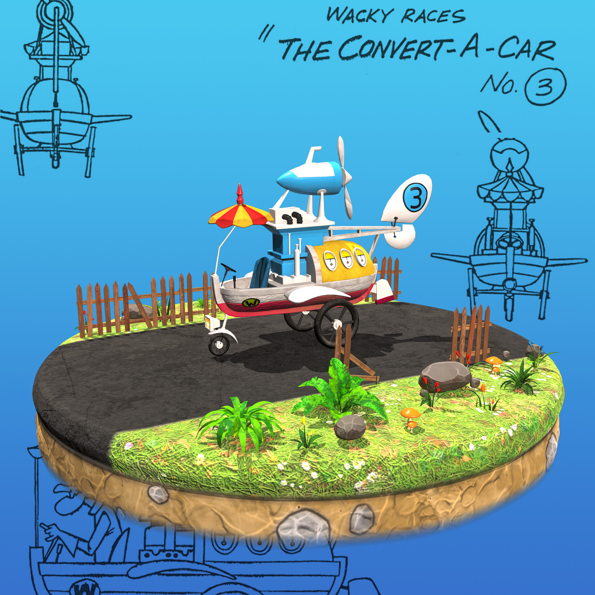 ArtStation - Wacky Races Convert-a-Car 03