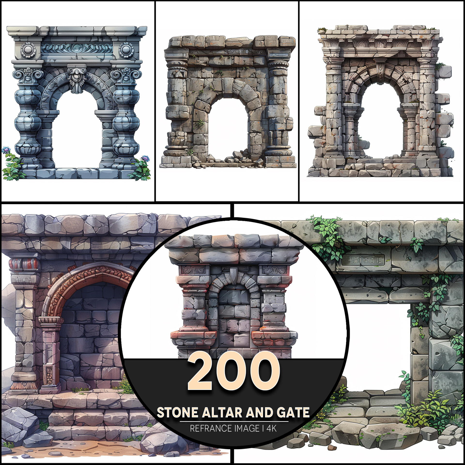 ArtStation - Stone Altar and Gate 4K Reference/Concept Images