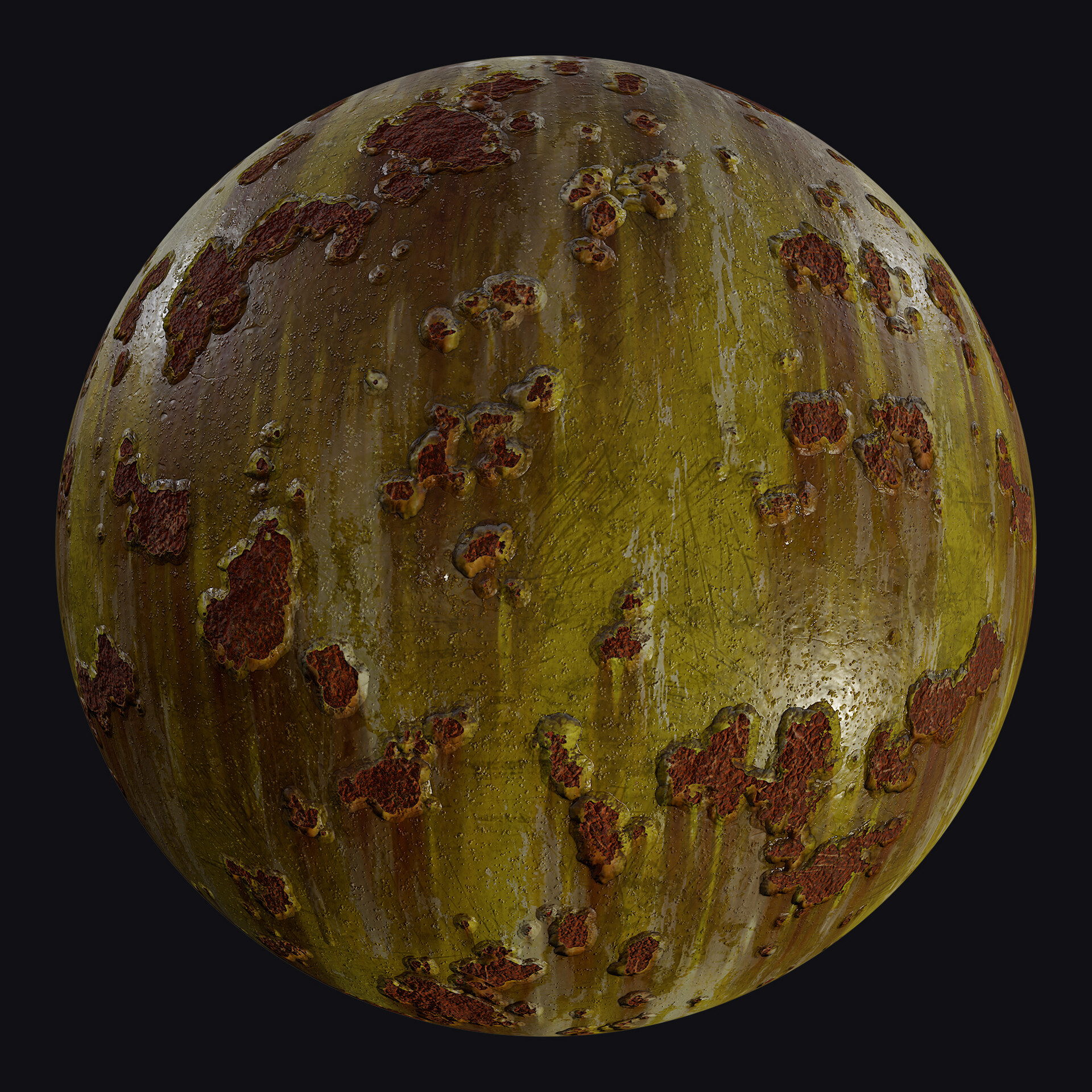 ArtStation - Rusting Painted Metal Material Study