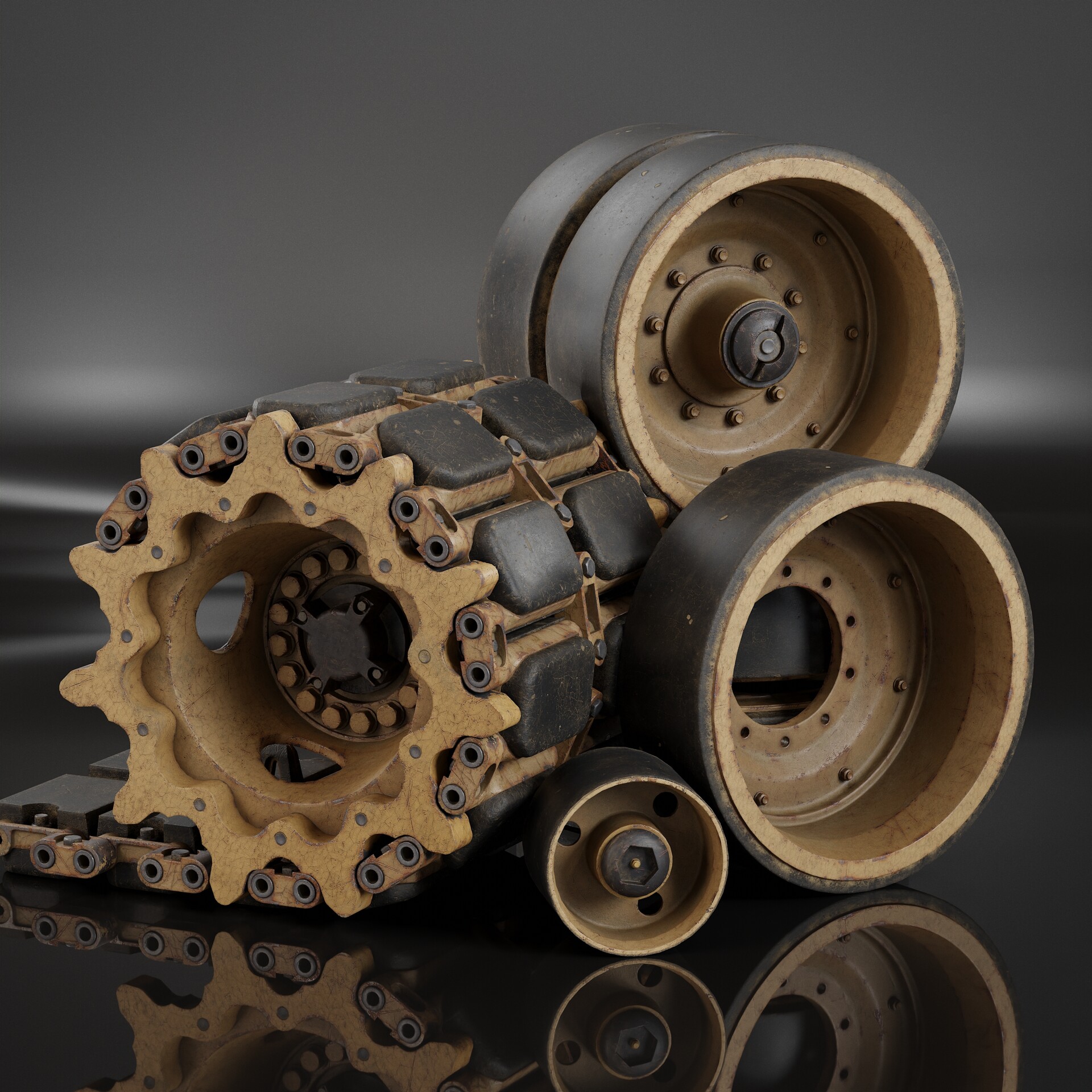 ArtStation - Tank Wheels