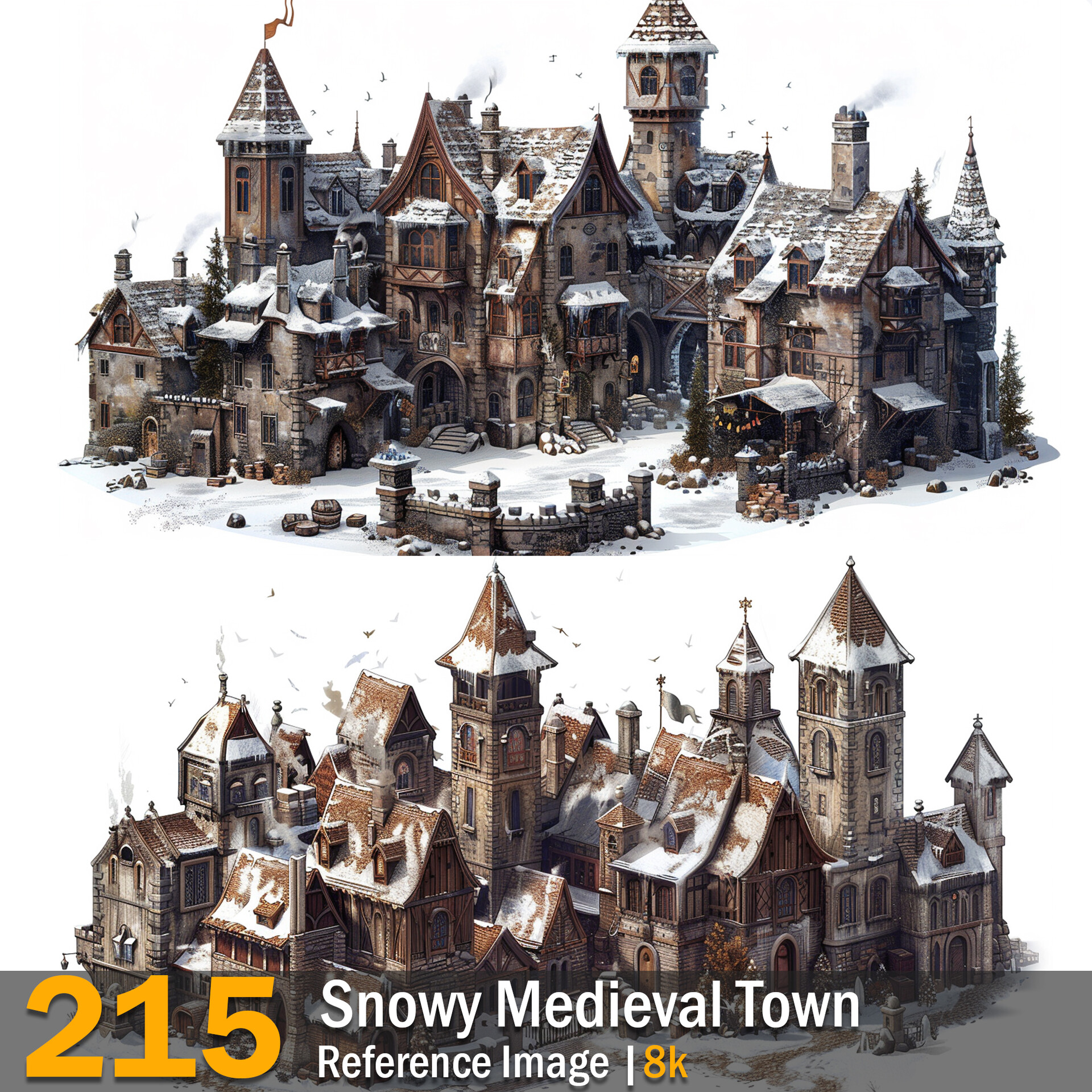 ArtStation - Snowy Medieval Town | Reference Images | 8K
