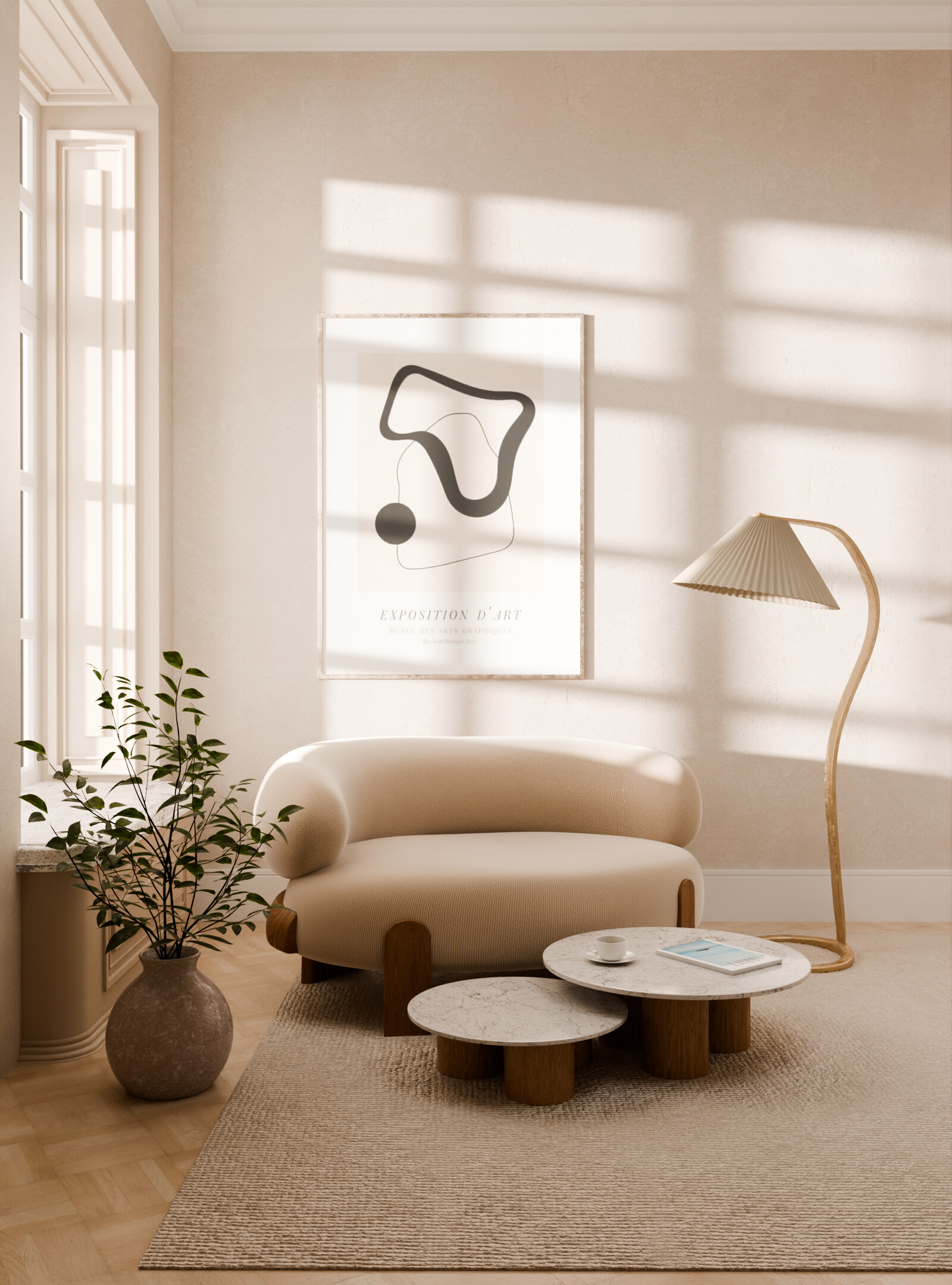 ArtStation - Japandi Reading Corner Interior