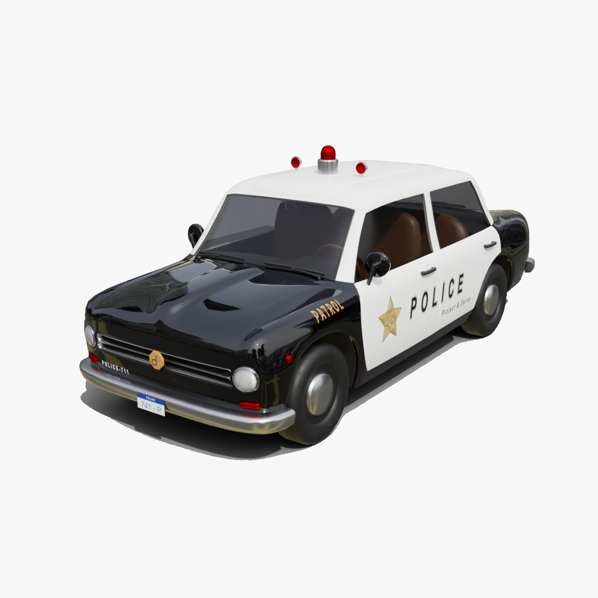 ArtStation - Low-Poly Vintage Police Car