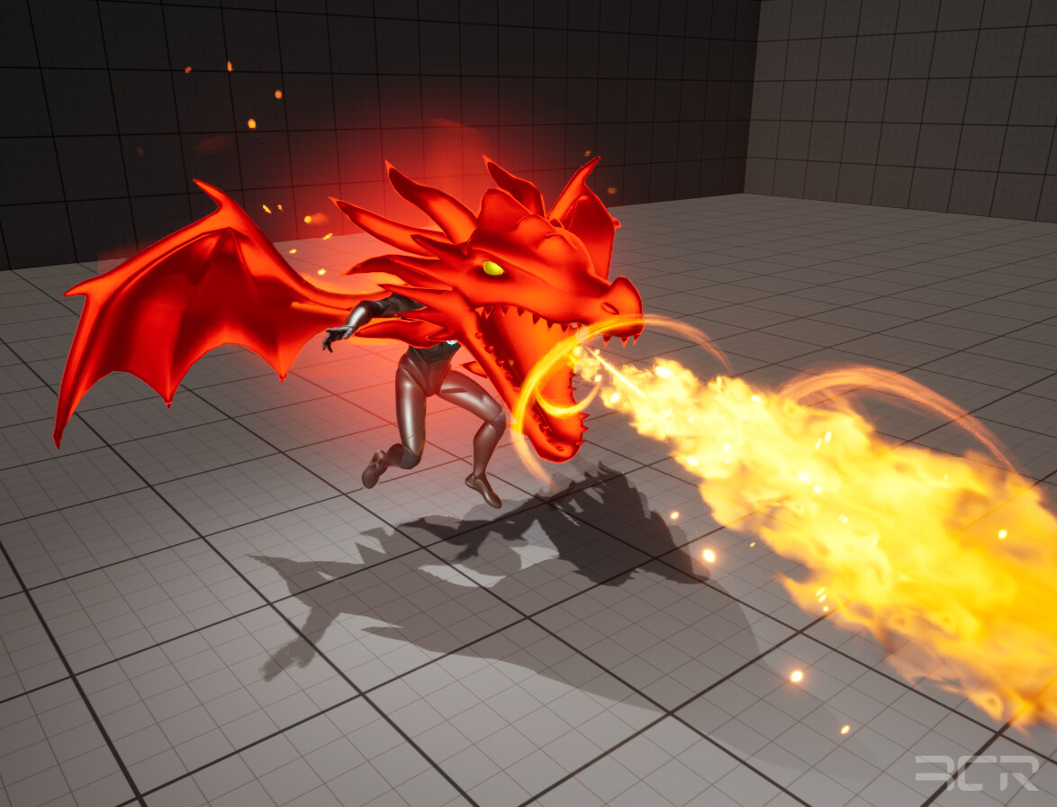 ArtStation - VFX - Dragon Breathing Fire Attack