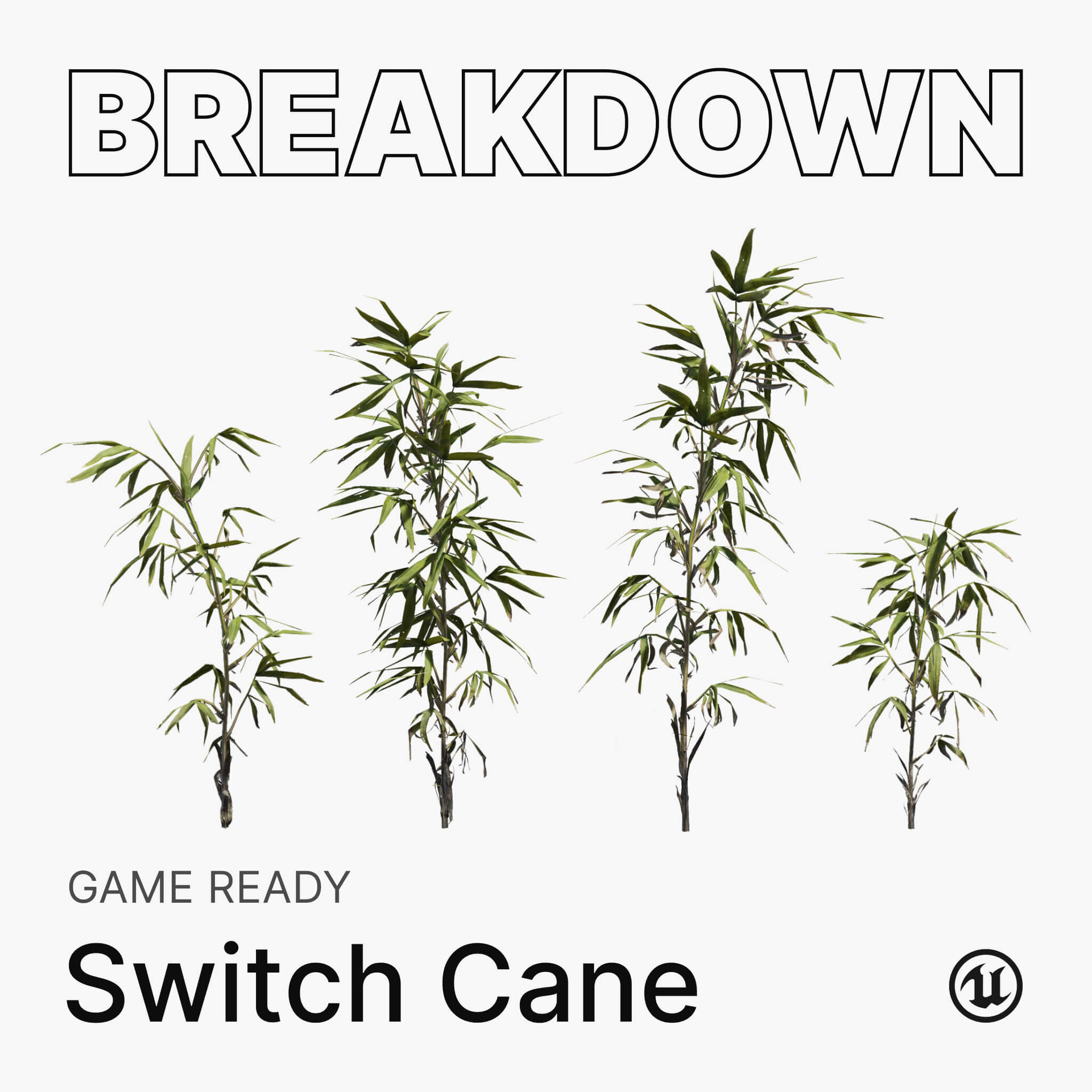 ArtStation - Switch Cane (Arundinaria tecta) game ready foliage assets