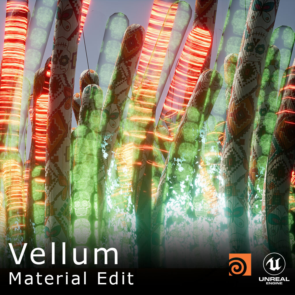 ArtStation - Houdini Vellum hair simulation and Unreal Engine FX material.
