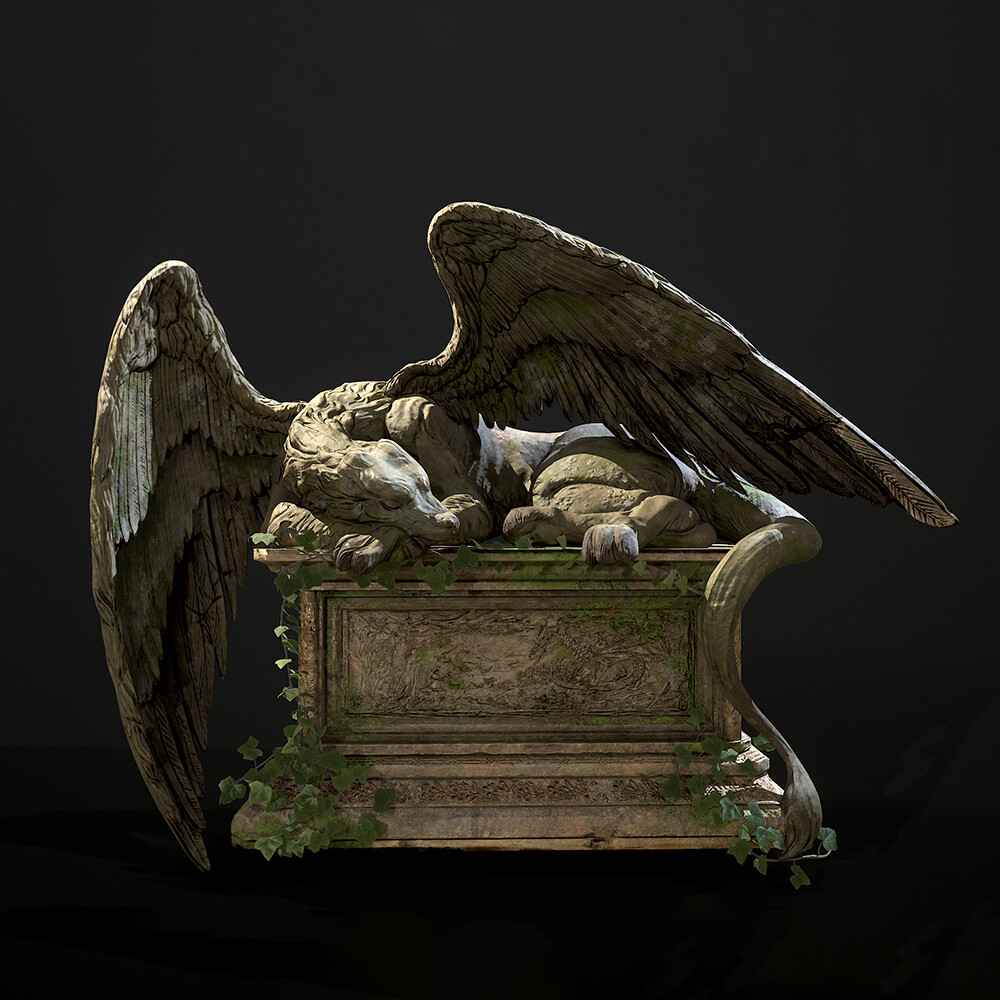 ArtStation - Dragon statue and Alter