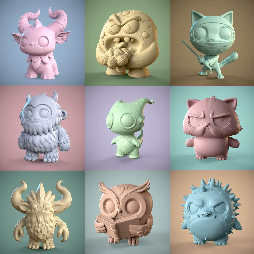 ArtStation - 3D models of cute creatures