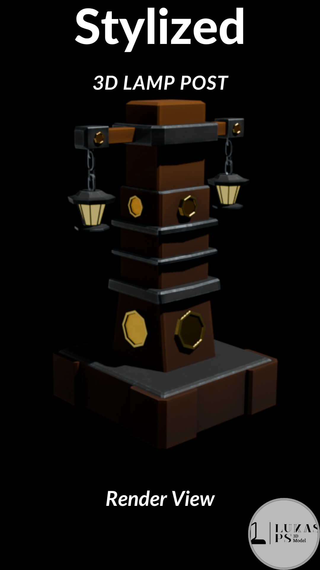 ArtStation - Stylized 3D Lamp Post
