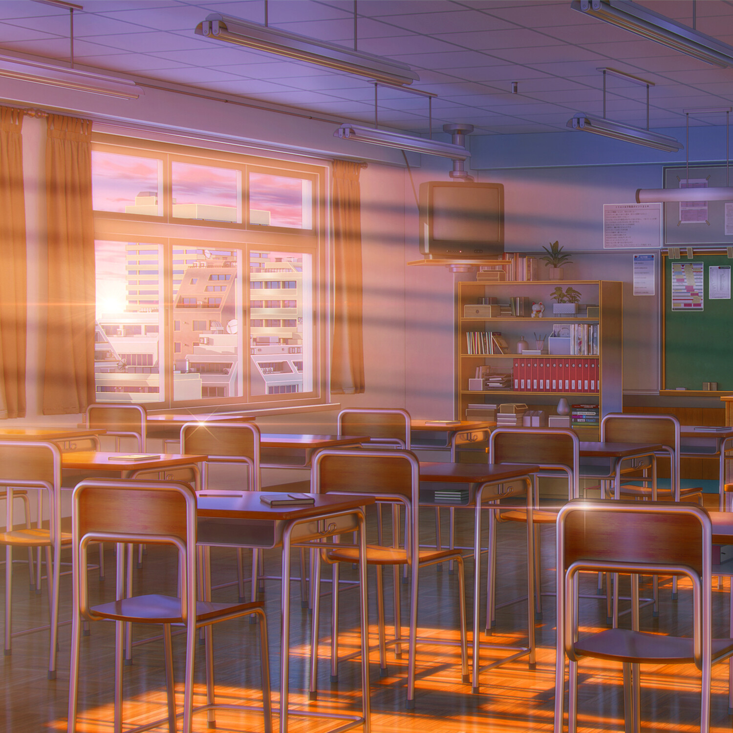 ArtStation - Japanese classroom - sunset