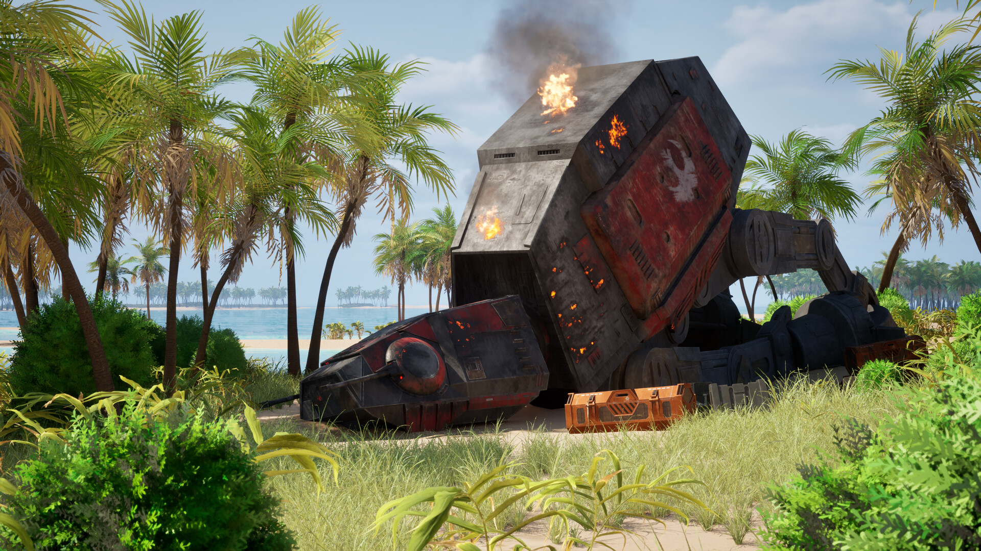 ArtStation - Star Wars Scarif - Rebel hijacked AT-ACT