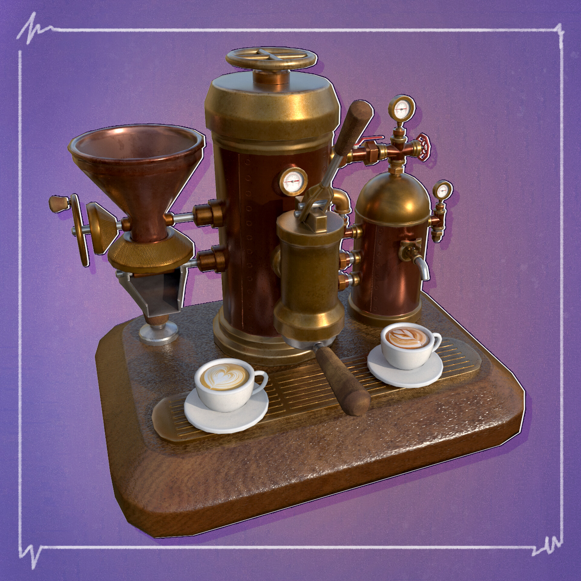 ArtStation - Steampunk Coffee Machine