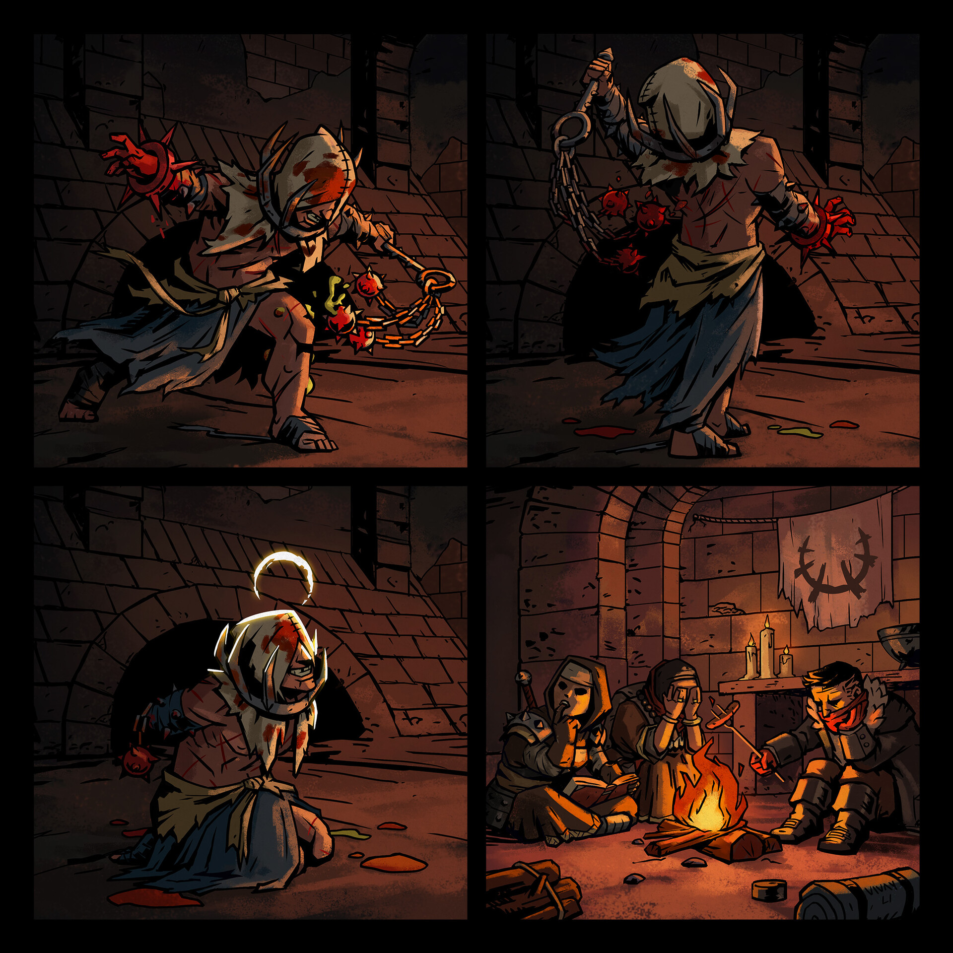 ArtStation - Darkest Dungeon fan art: Camping with the Flagellant