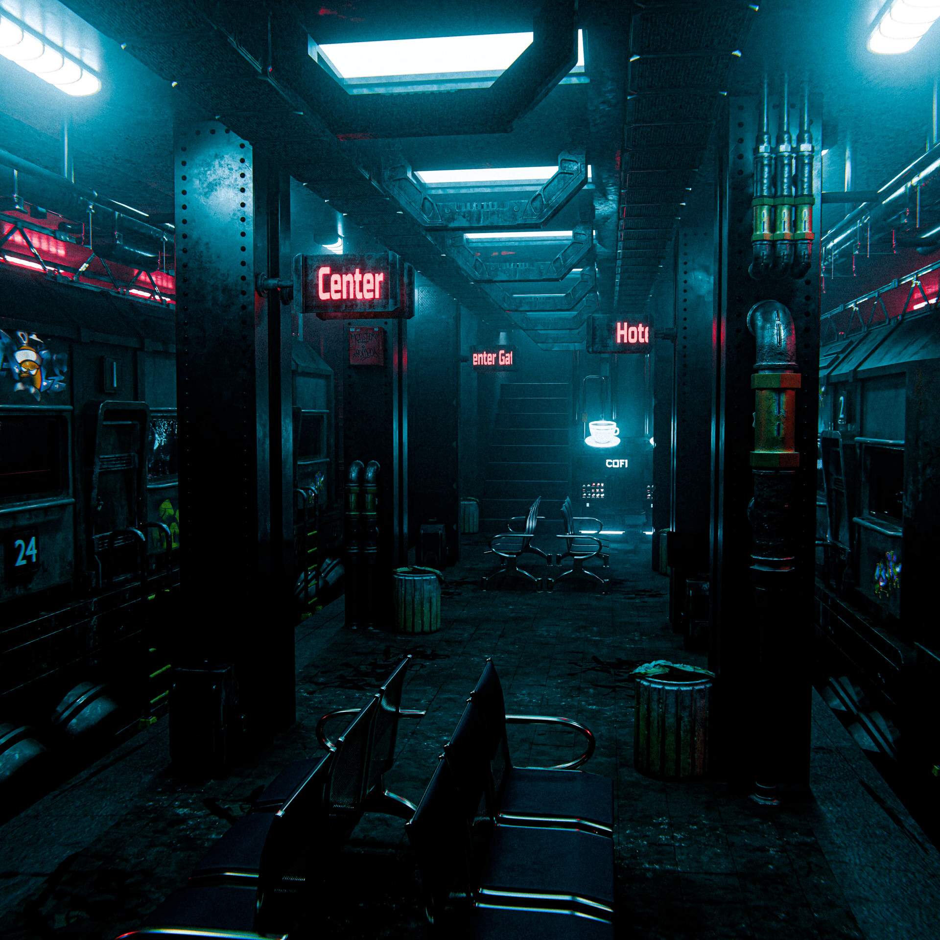 ArtStation - [3D Art] Game Environment Design: Cyber Metro