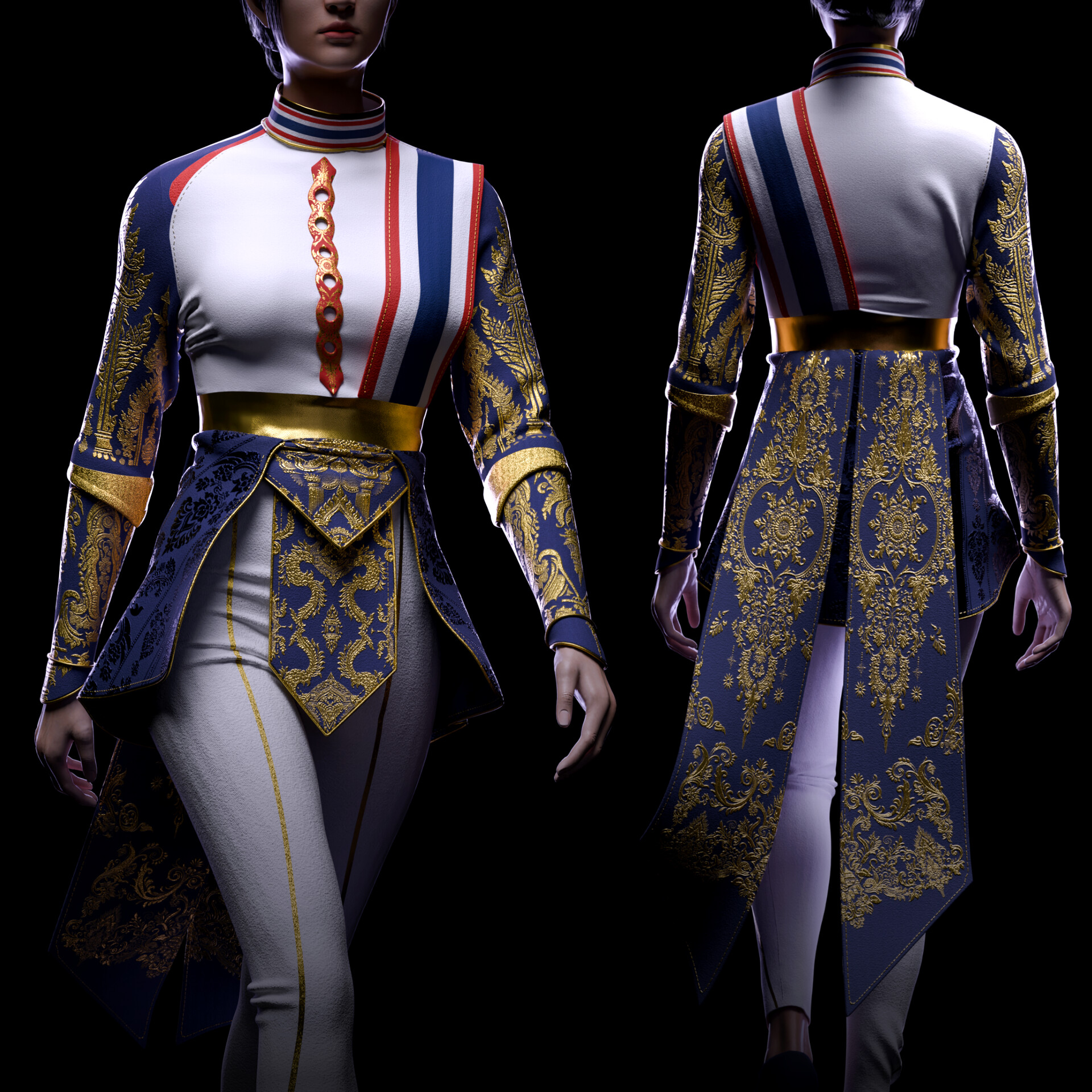 ArtStation - Award Winning Olympics Ceremonial Outfit (Style3D Competition)