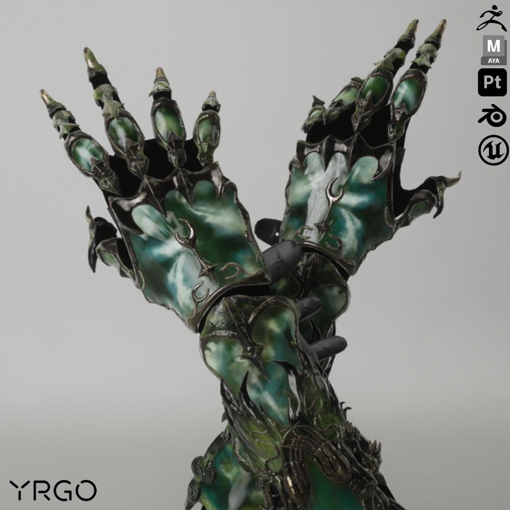 ArtStation - Jade Gauntlet - high to low pipeline