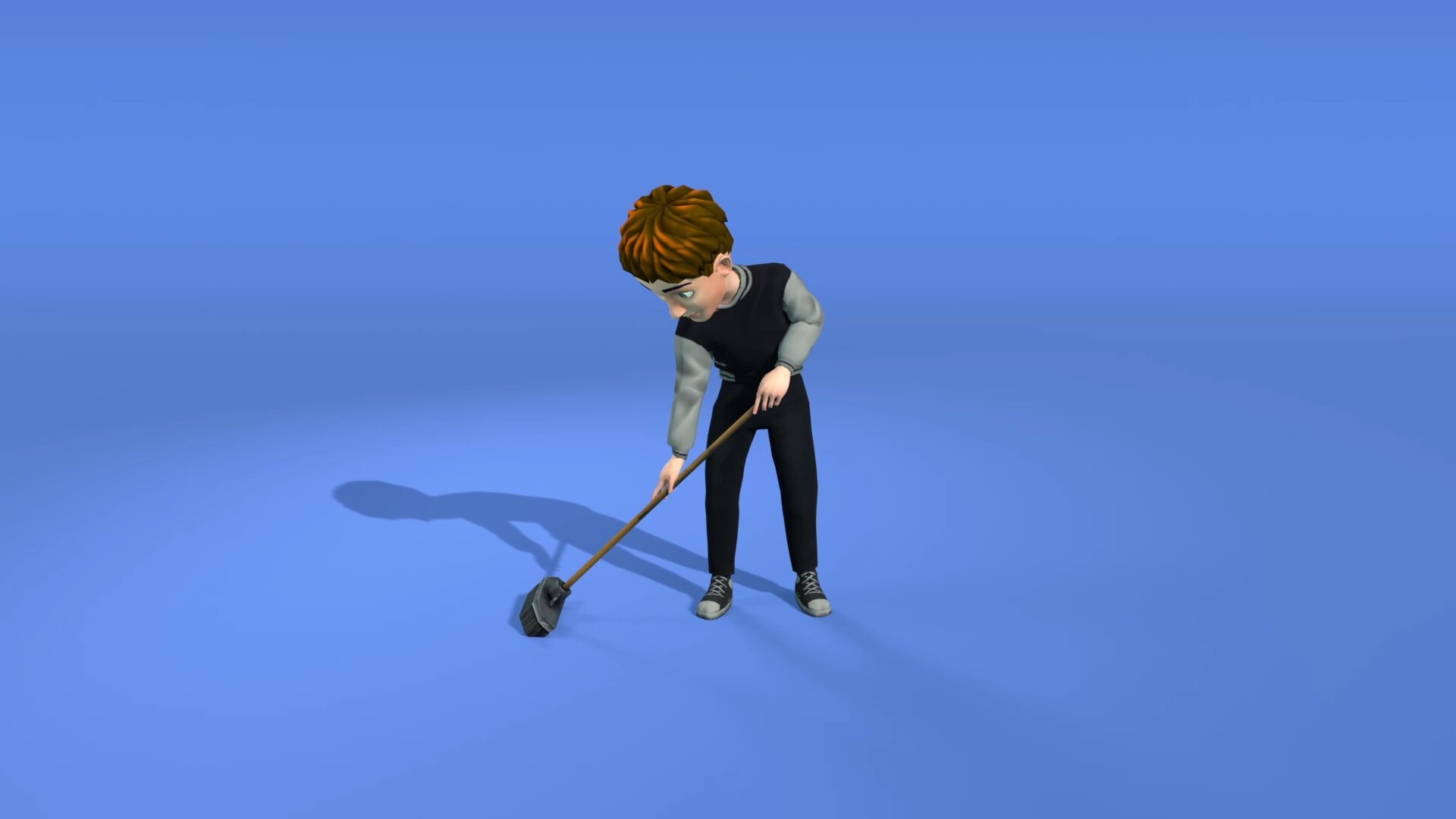 ArtStation - Sweeping with a broom 3D animation
