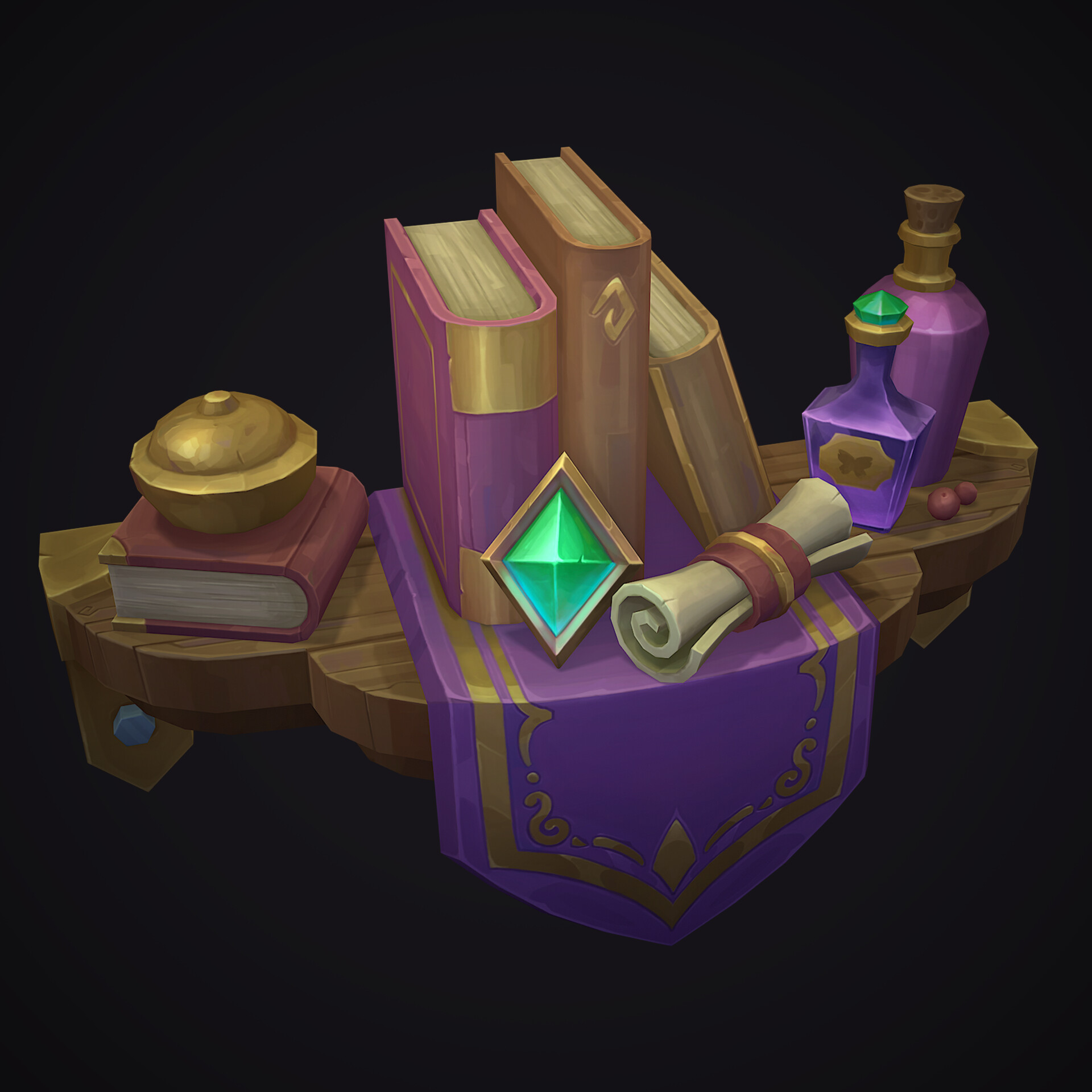 ArtStation - Handpainted Witch Shelf