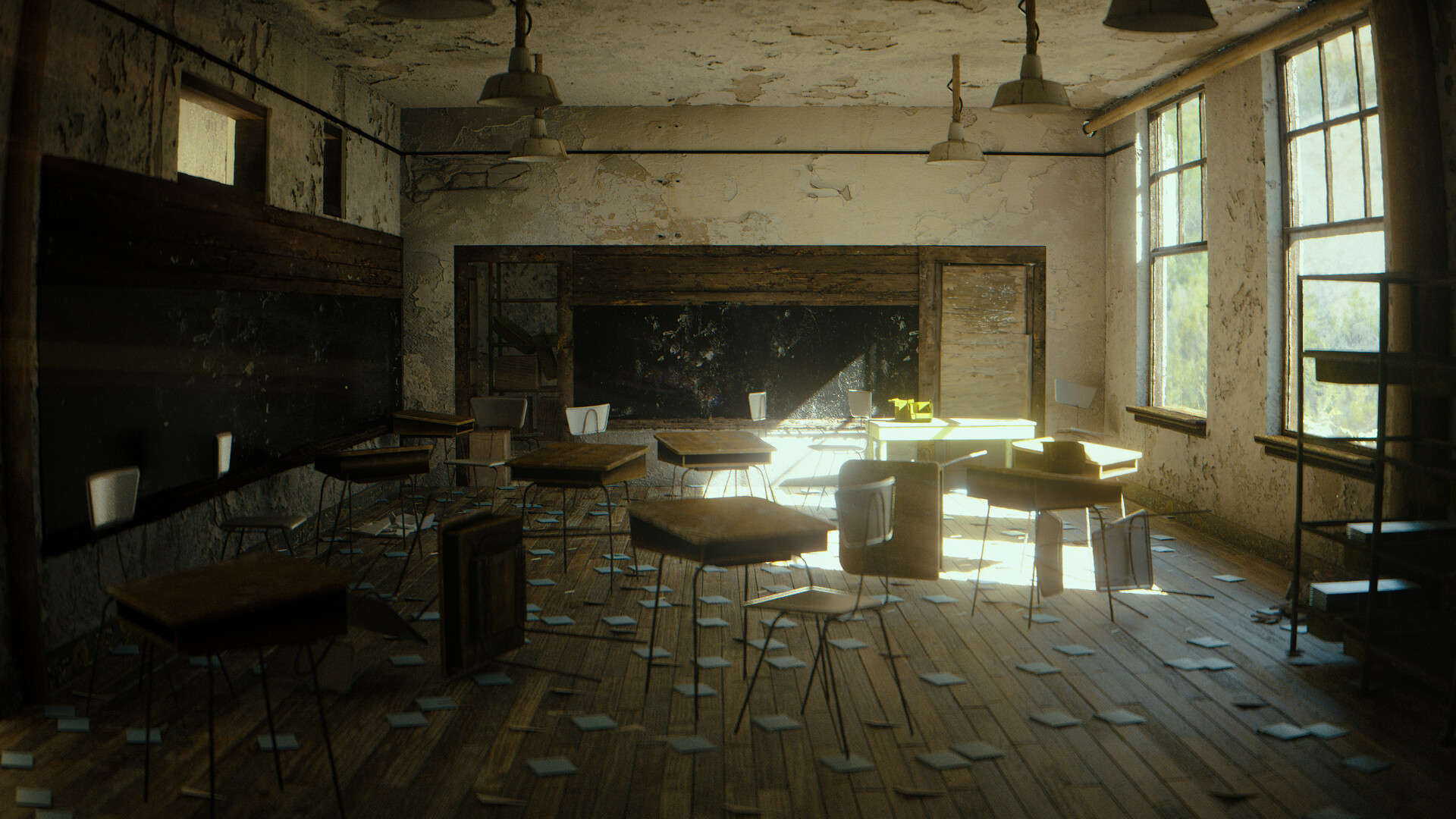 ArtStation - Abandonded Classroom [2019-WIP]