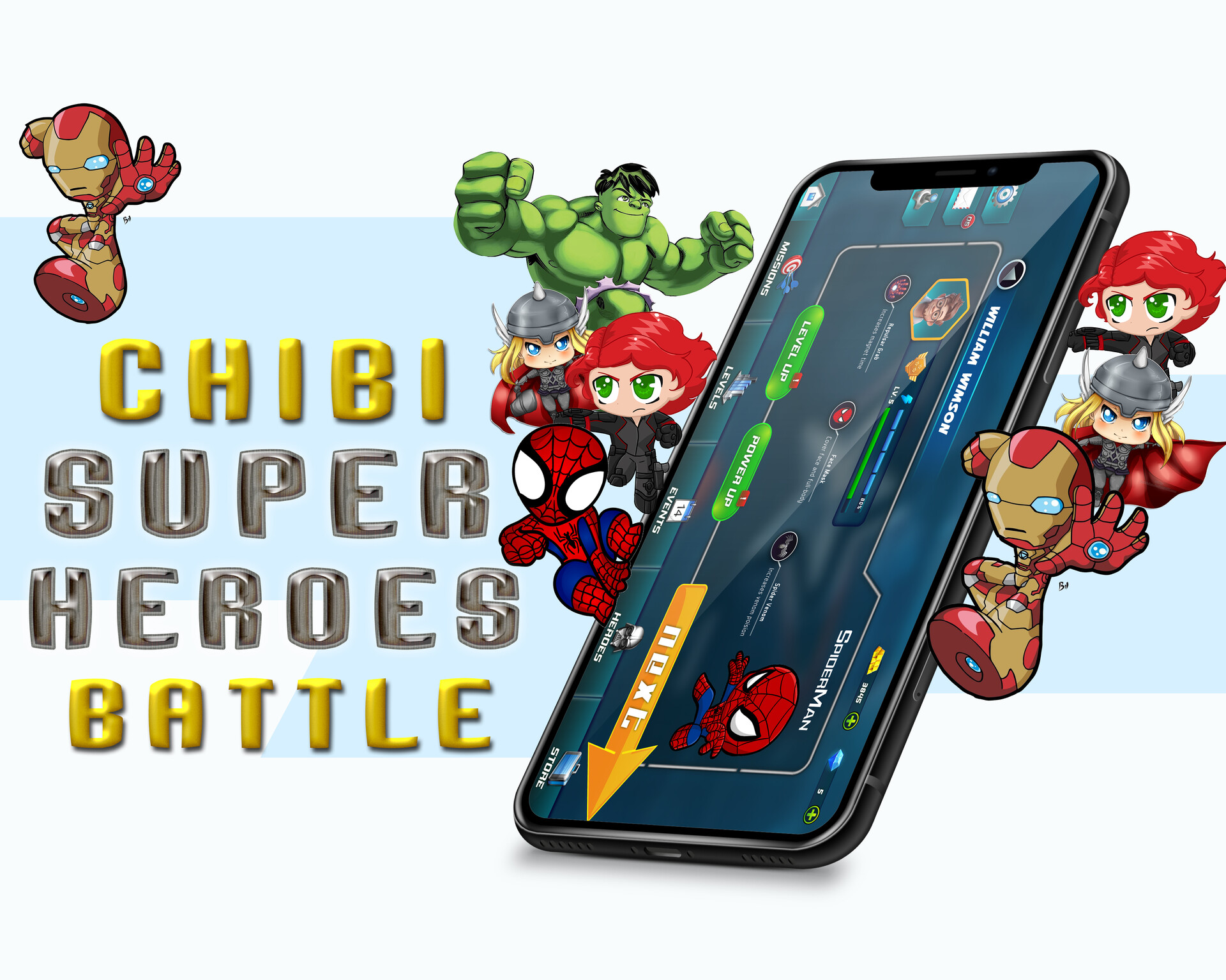 ArtStation - Chibi Super Heroes Battle