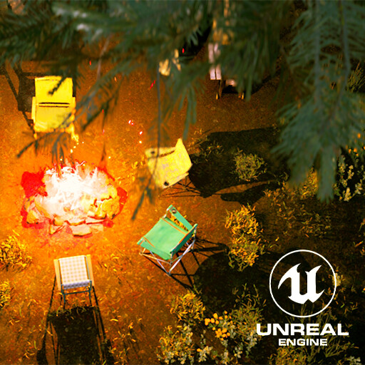 ArtStation - Forest Camp Game scene