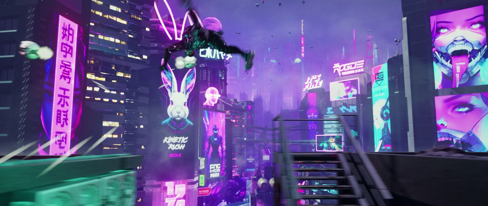 ArtStation - Cyberpunk Rooftop Chase (Kinetic Rush - 3D Community ...