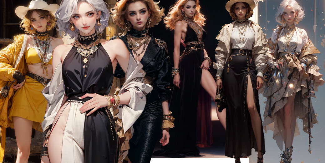 ArtStation - 388 High Fashion Elegant Beauties - Character References ...