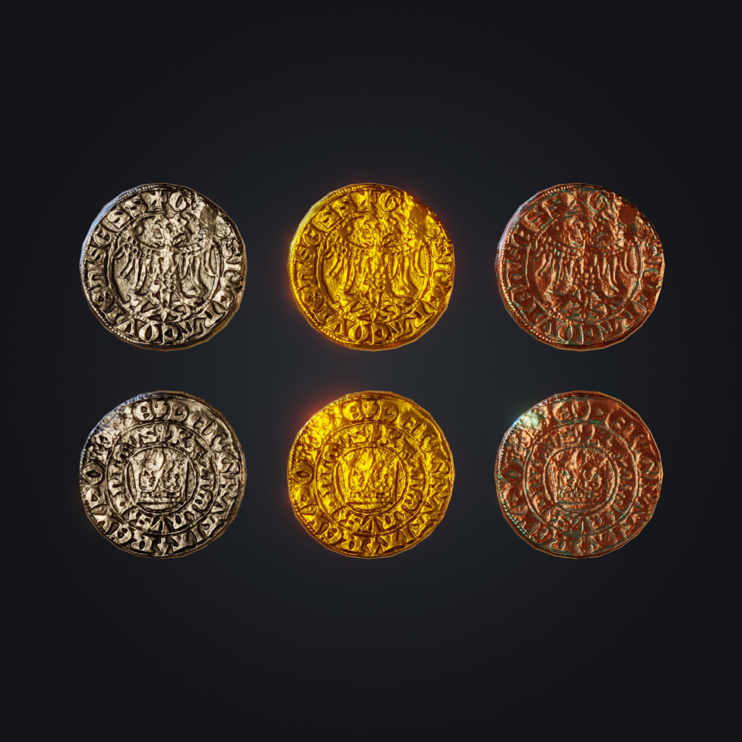 ArtStation - Gold / Silver / Copper coin Poland (1367)