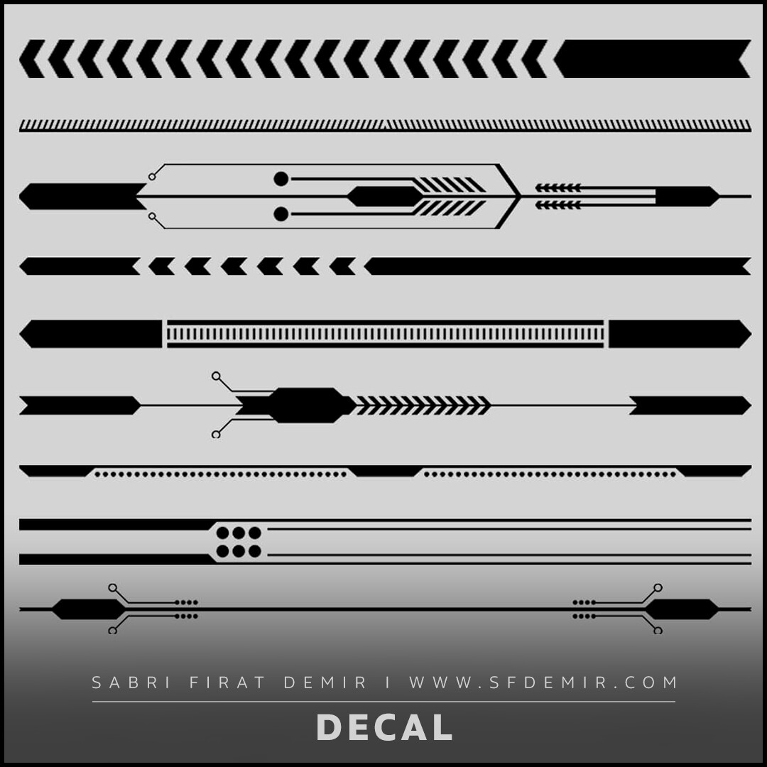 ArtStation - 50 + Sci-Fi Alpha Decal Pack Vol 03