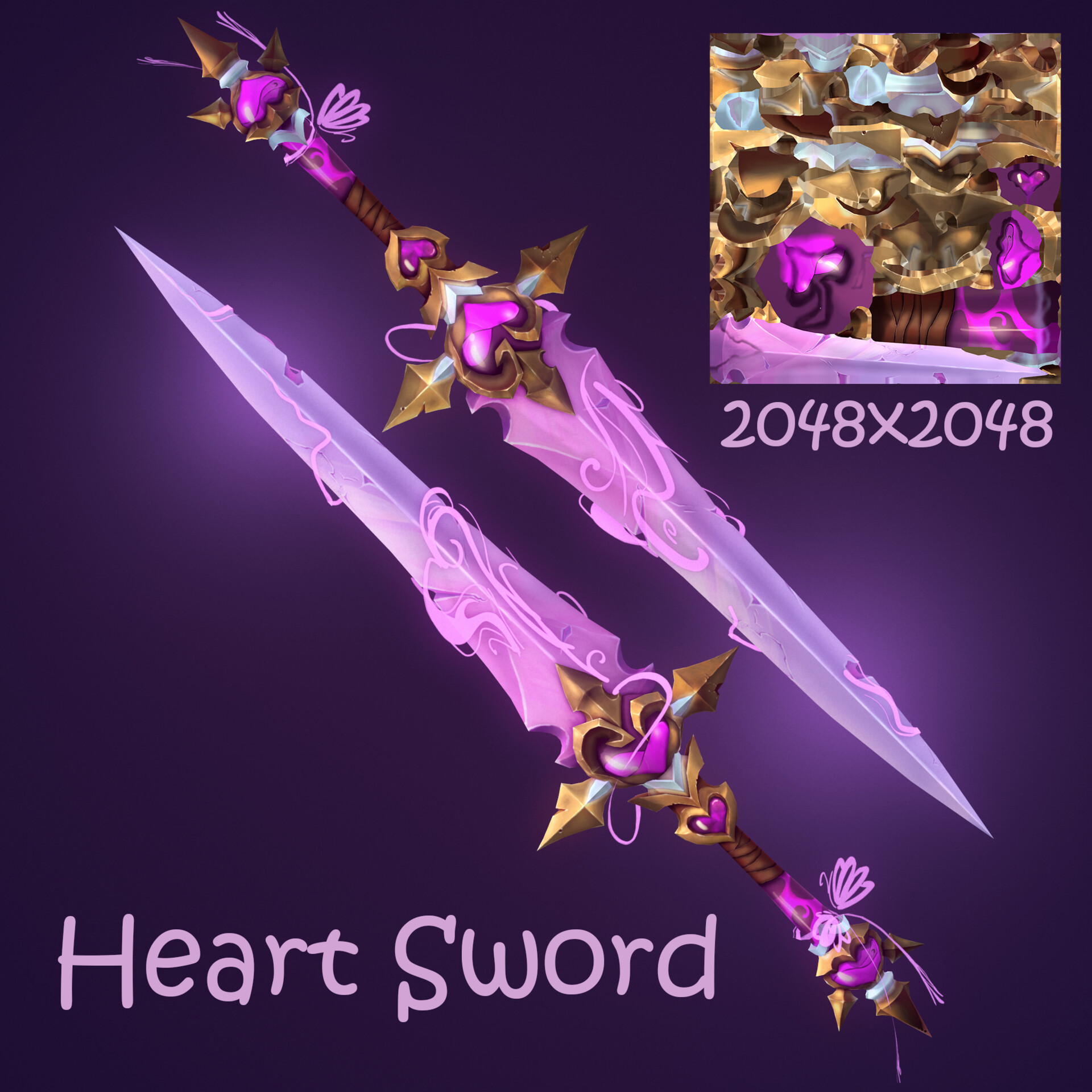 ArtStation - Hand Painted - Heart Sword