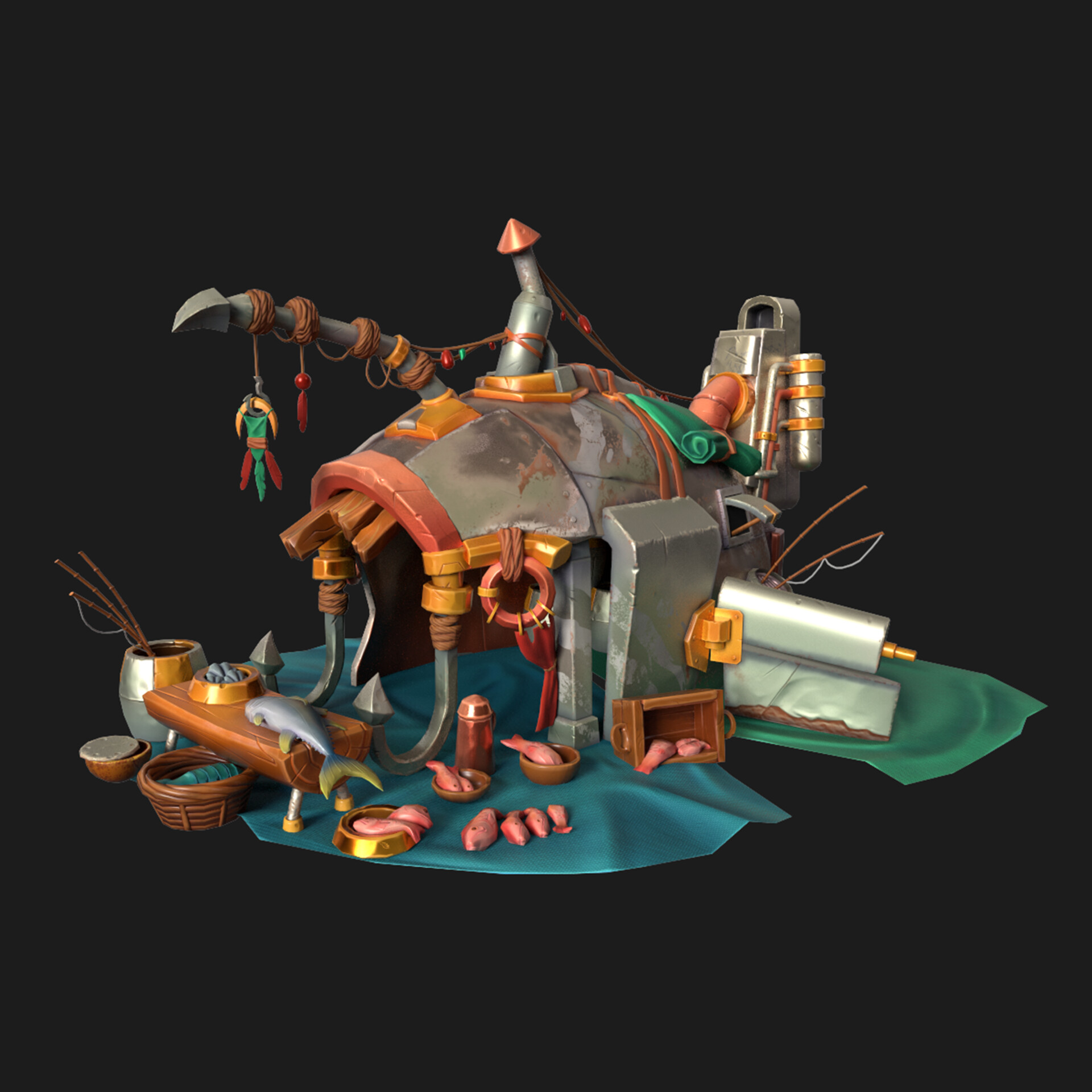 ArtStation - Fish house - 3D Environment & Props