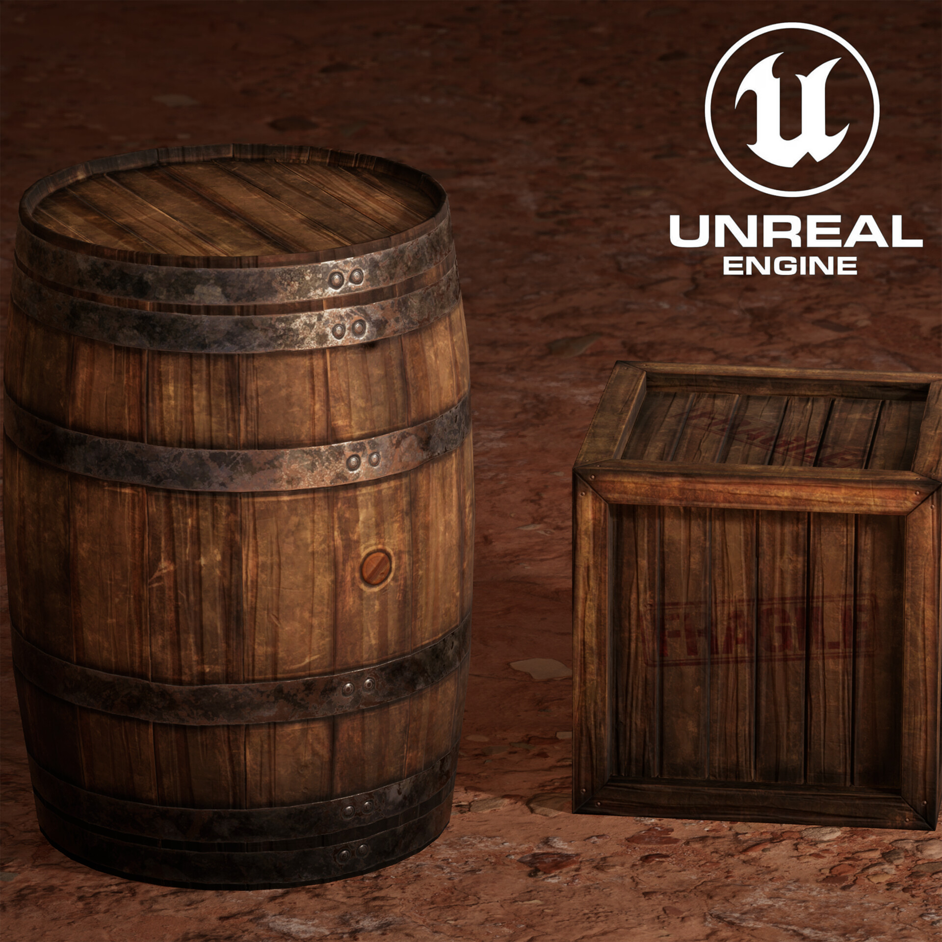 ArtStation - Barrel And Crate