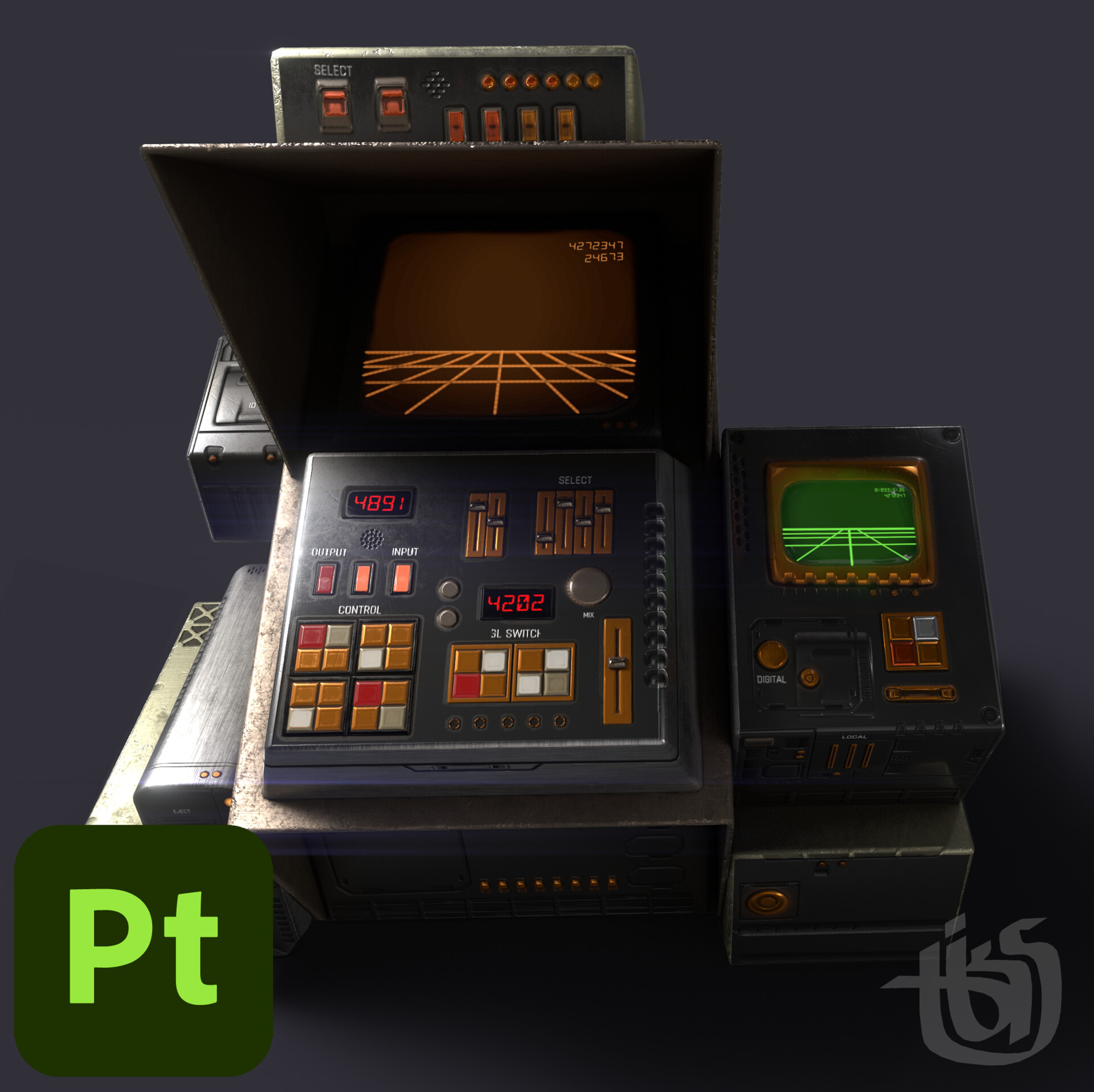 ArtStation - Retro futuristic Computer Terminal
