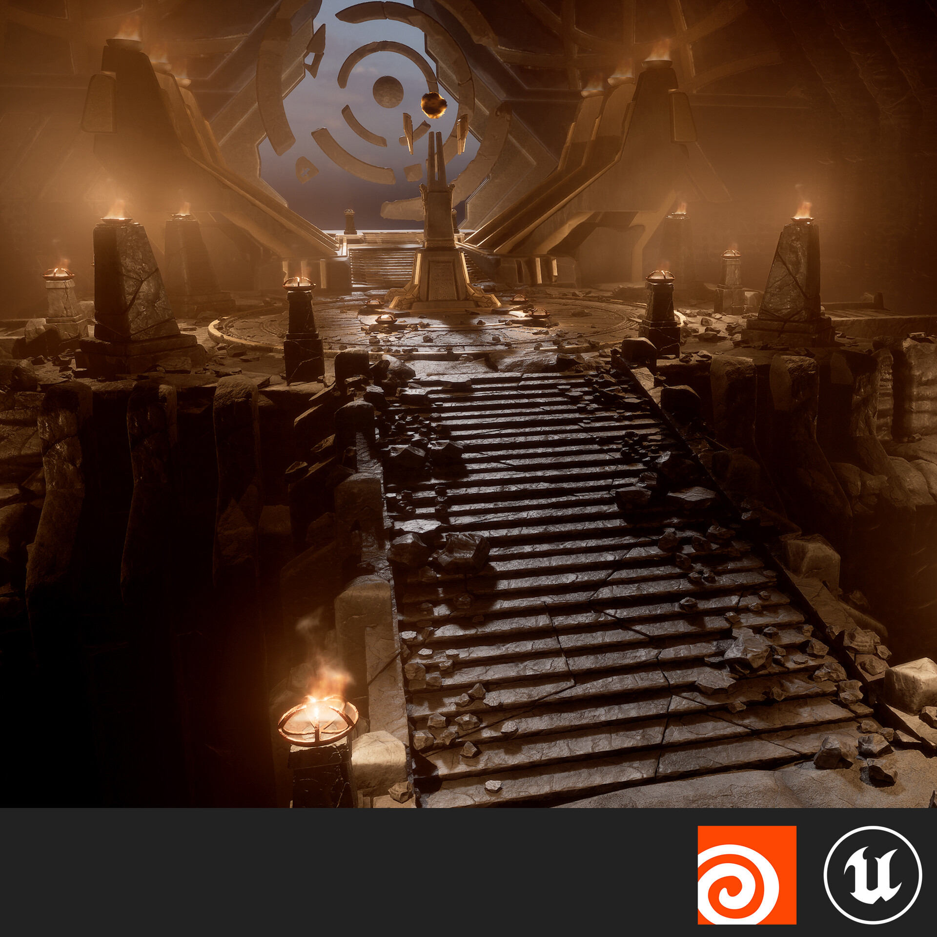 ArtStation - Ancient Ritual Chamber - Technical Art Render