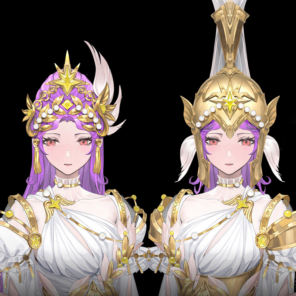 ArtStation - Goddess of Wisdom and Goddess of War智慧女神与战争女神