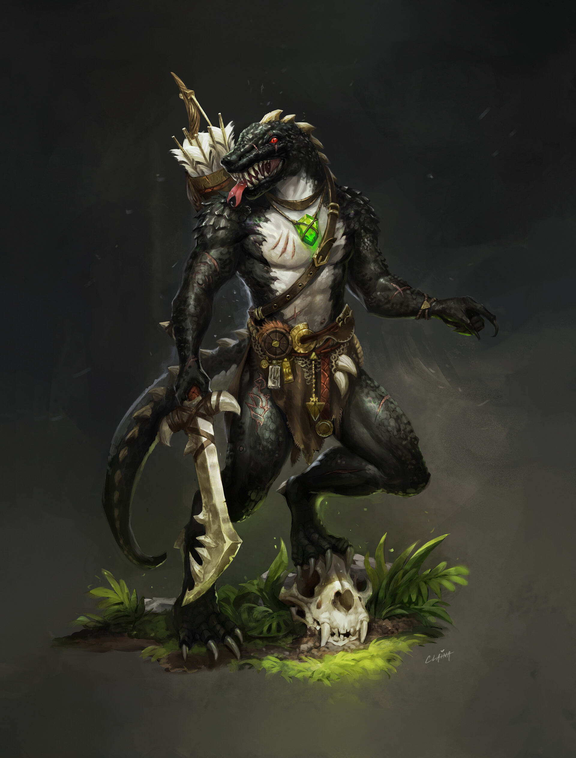 ArtStation - Bipod Lizardfolk - DND