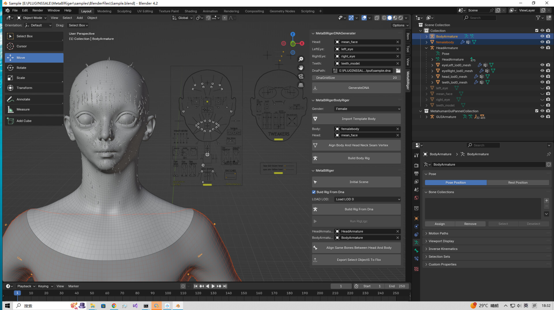 ArtStation - Rig custom whole metahuman character quickly using Blender ...