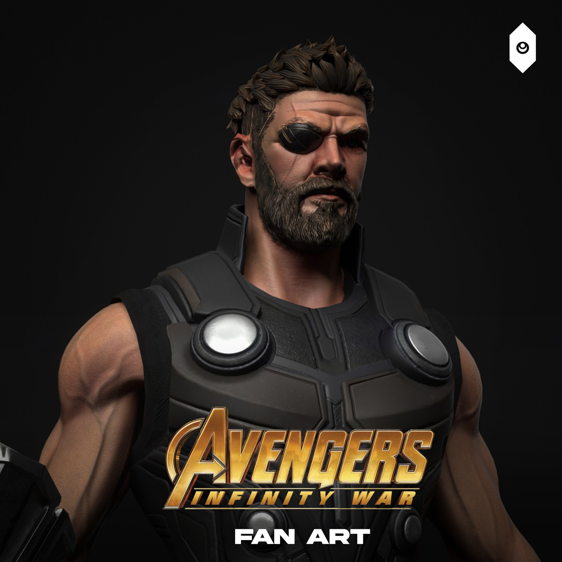 ArtStation - Thor: eye-patched Infinity war fan art (game asset ver.)
