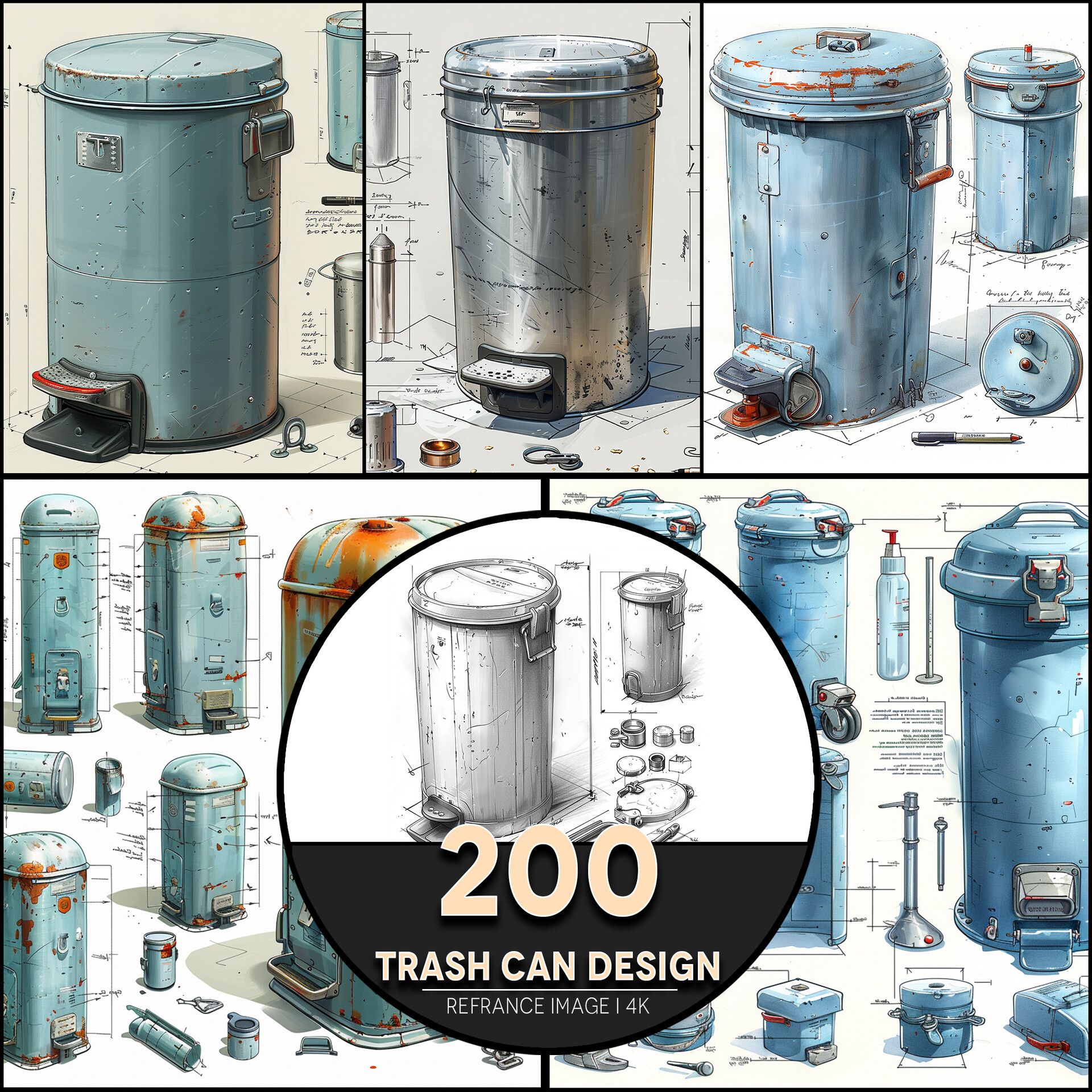 ArtStation - Trash Can Design 4K Reference/Concept Images