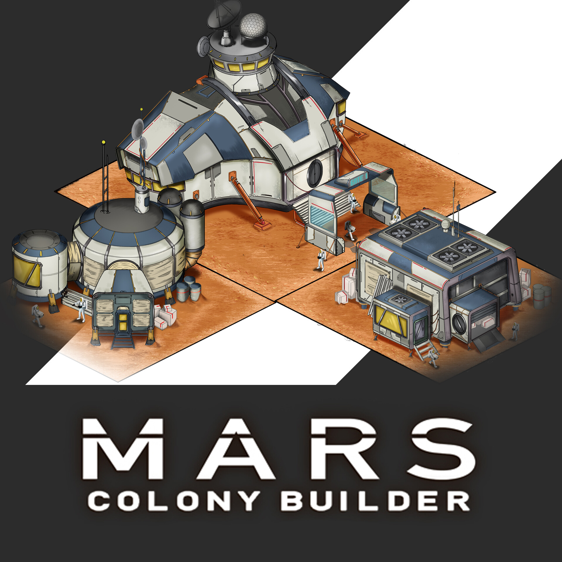 ArtStation - Mars Colony Builder - ERA 1 - buildings concept art