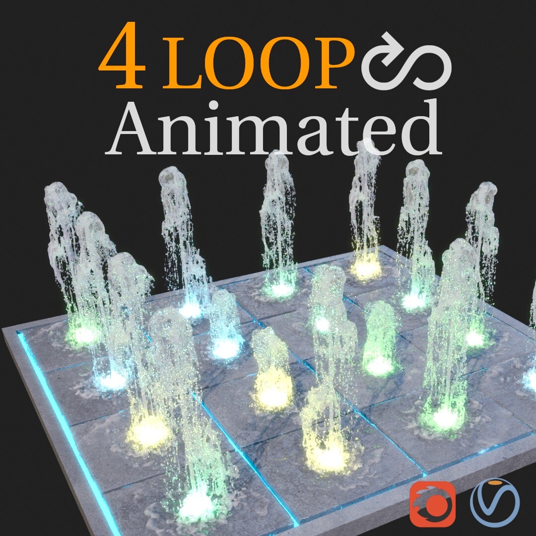 ArtStation - Dynamic Fountain LOOP Animation Pack