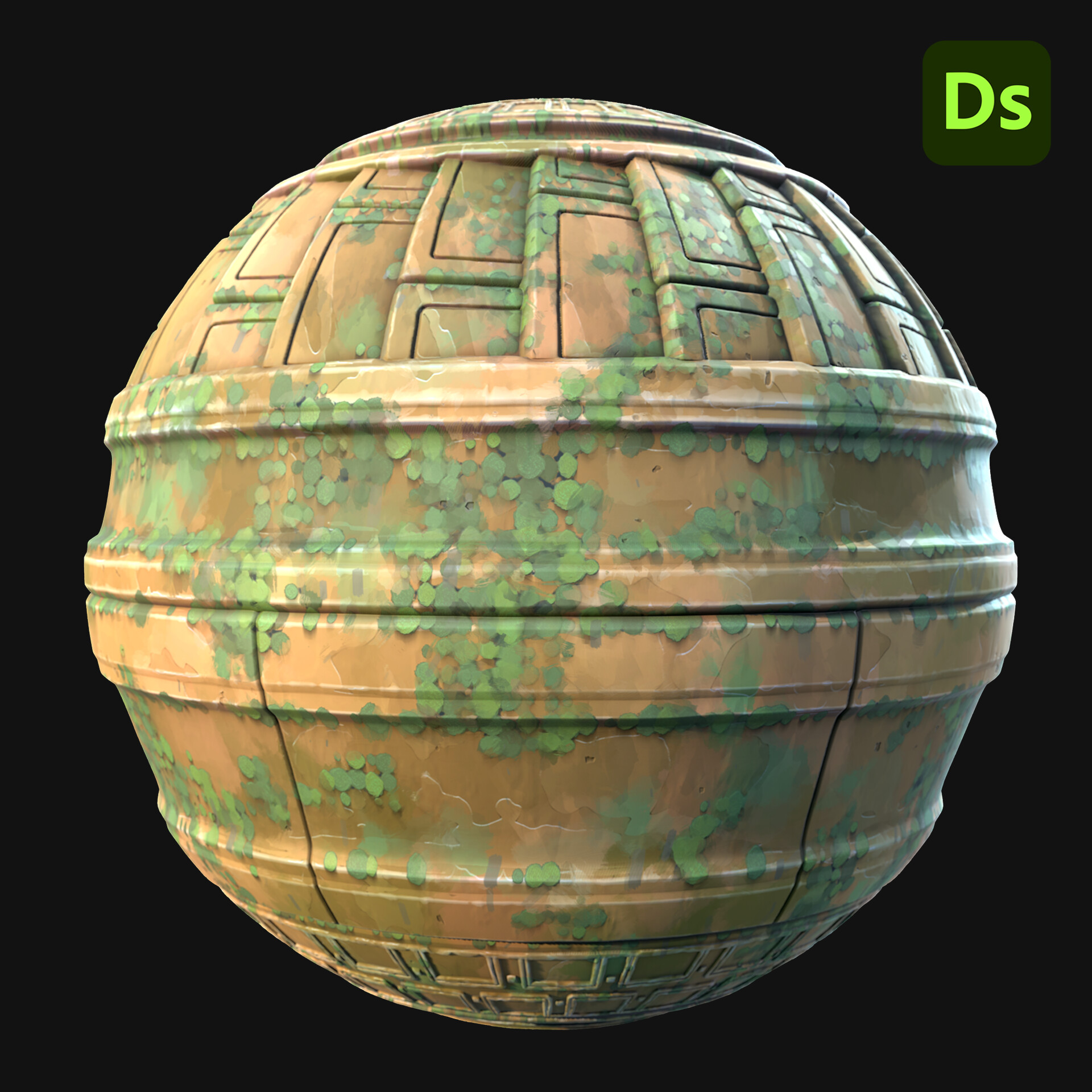 ArtStation - Mossy Temple Wall Material