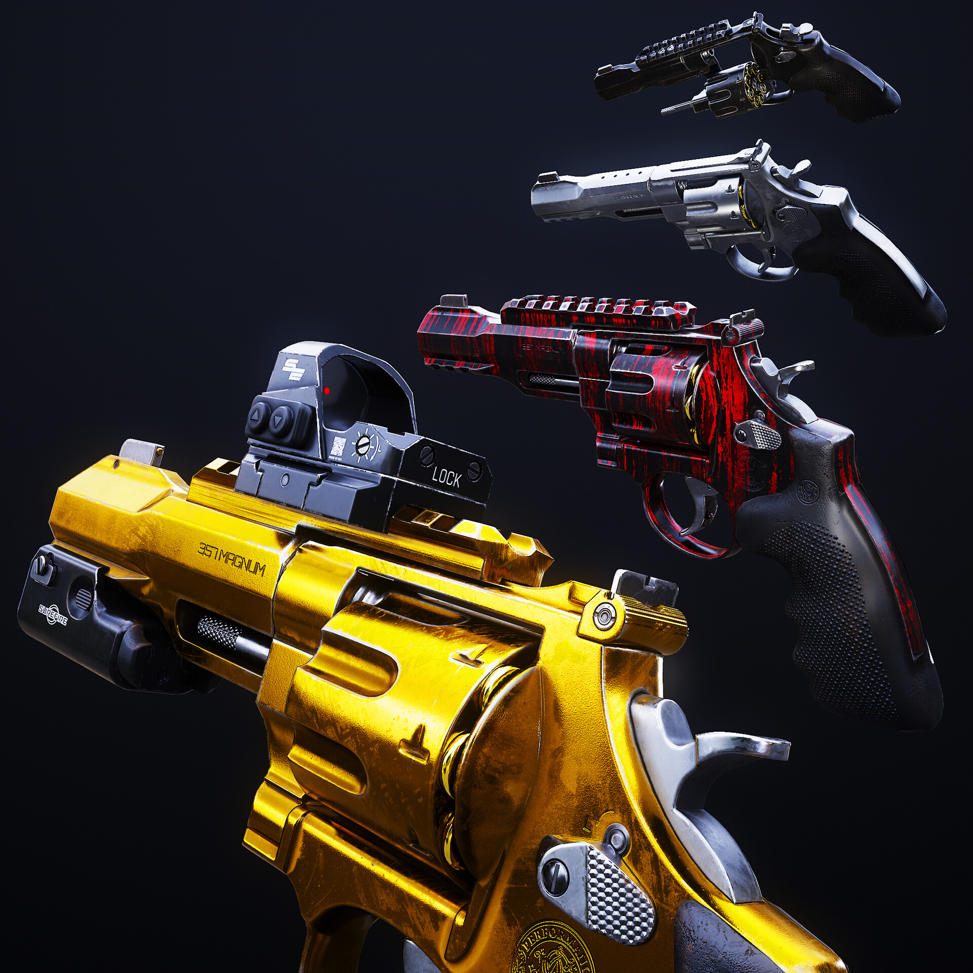 ArtStation - R8 Revolver Model with 5 Skins